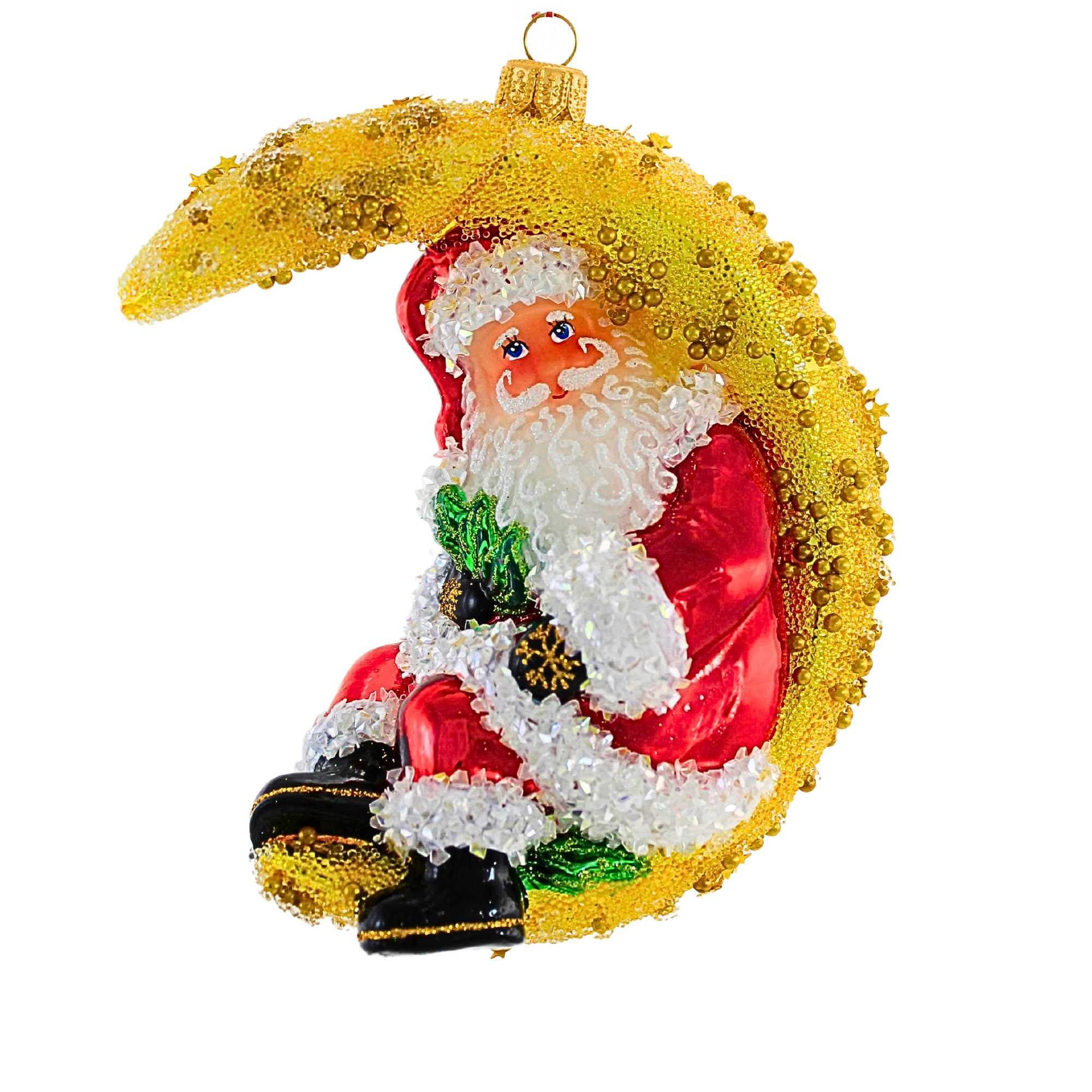 Preorder Hy 24 Celestial Santa Gold - 1 Glass Ornament Inch, - Gallery Purple Label 30074 ...