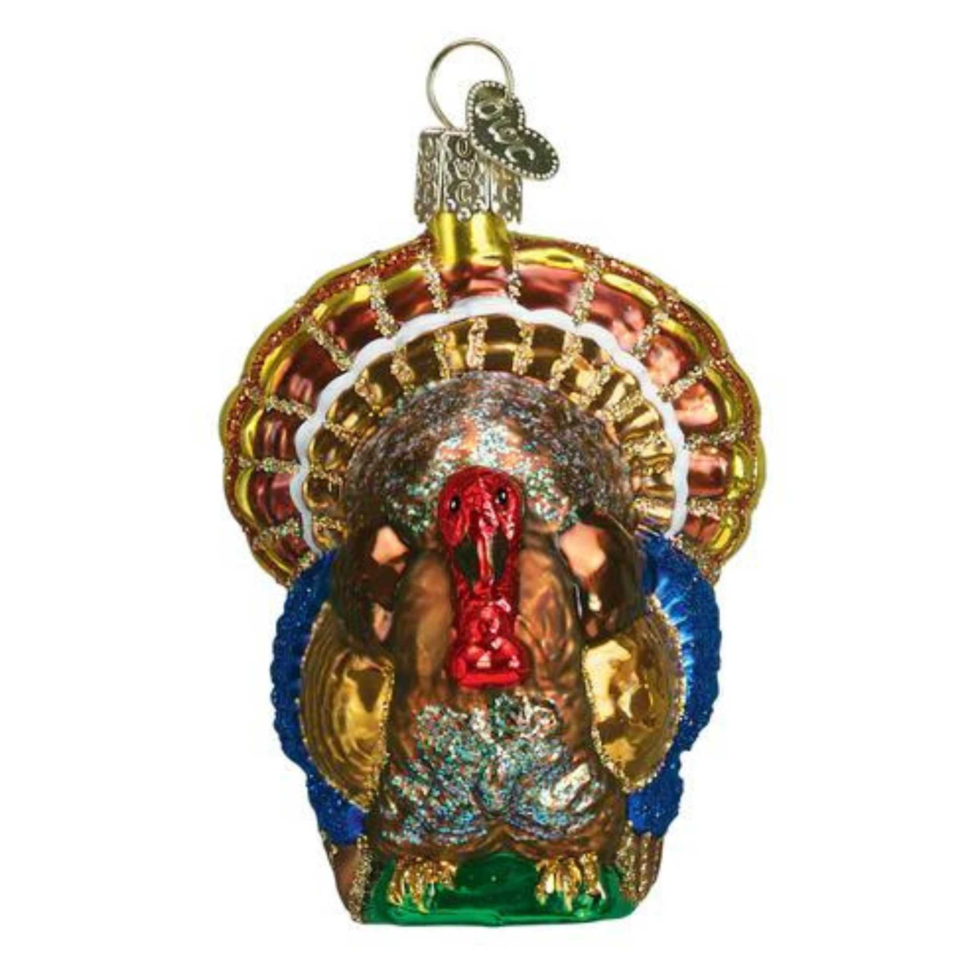 Old World Christmas 3.25In Tom Turkey, Glass, Ornament Thanksgiving ...
