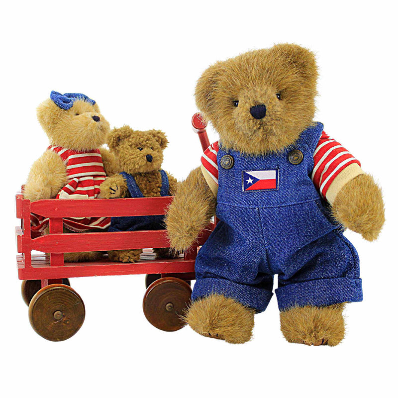 Boyds Bears Plush Huck Mandy Zack W/ Wagon Limited Edition Americana ...