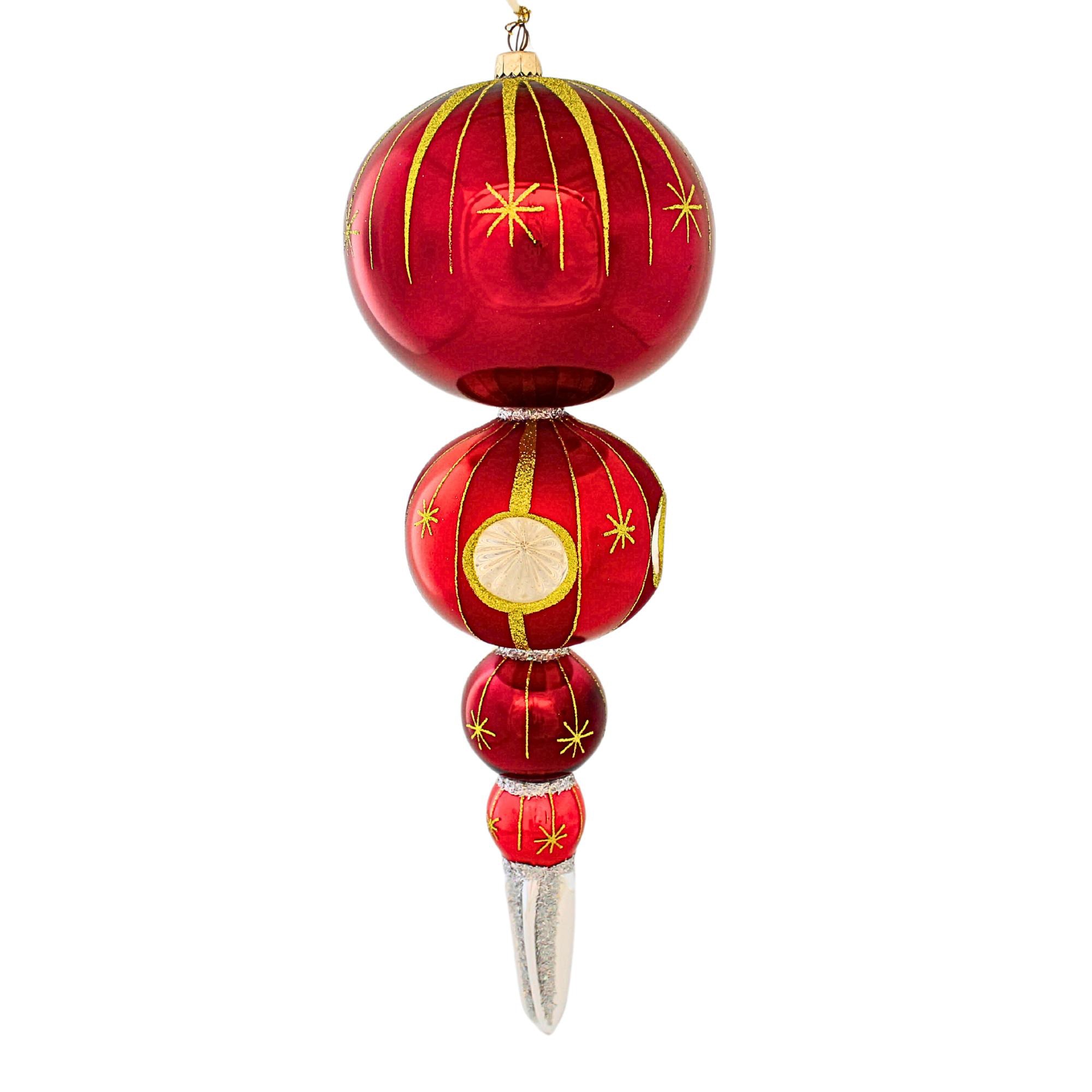 Larry Fraga Designs Burgundy Long Drop - 1 Ornament 15 Inch, Glass ...