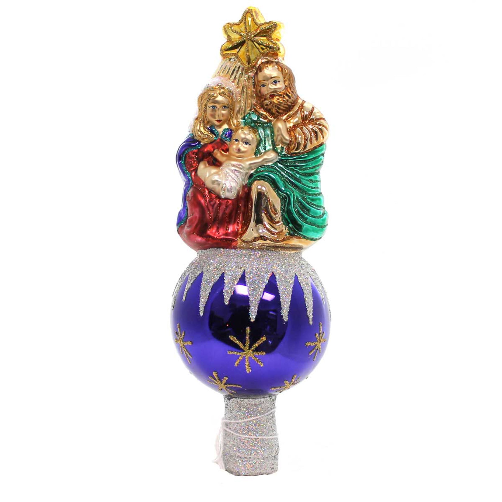 Old World Christmas Nativity Tree Top Glass Finial Holy Family 50010 ...