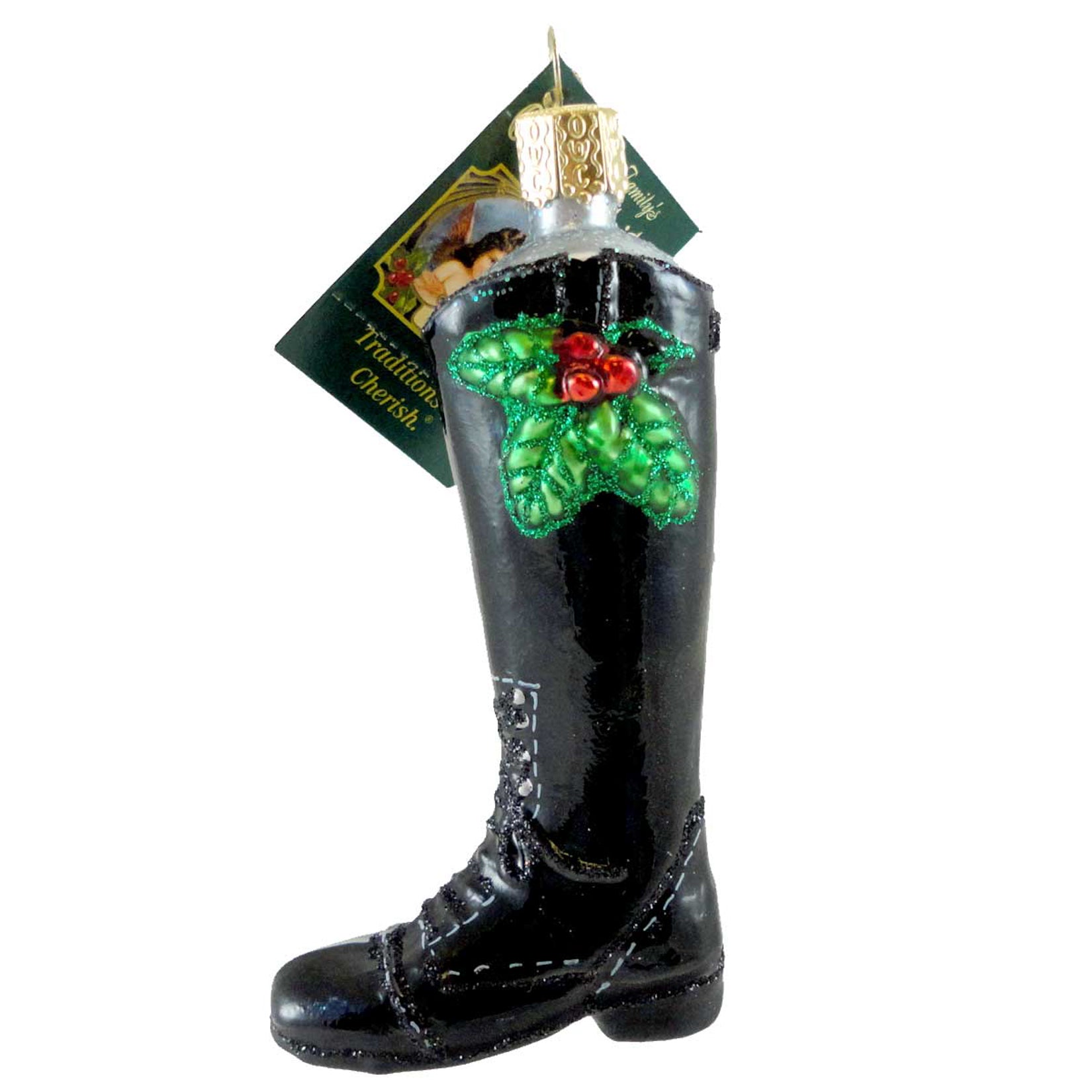 4.25In English Riding Boot, Glass, Ornament Horse 32163 | SBKGifts.com