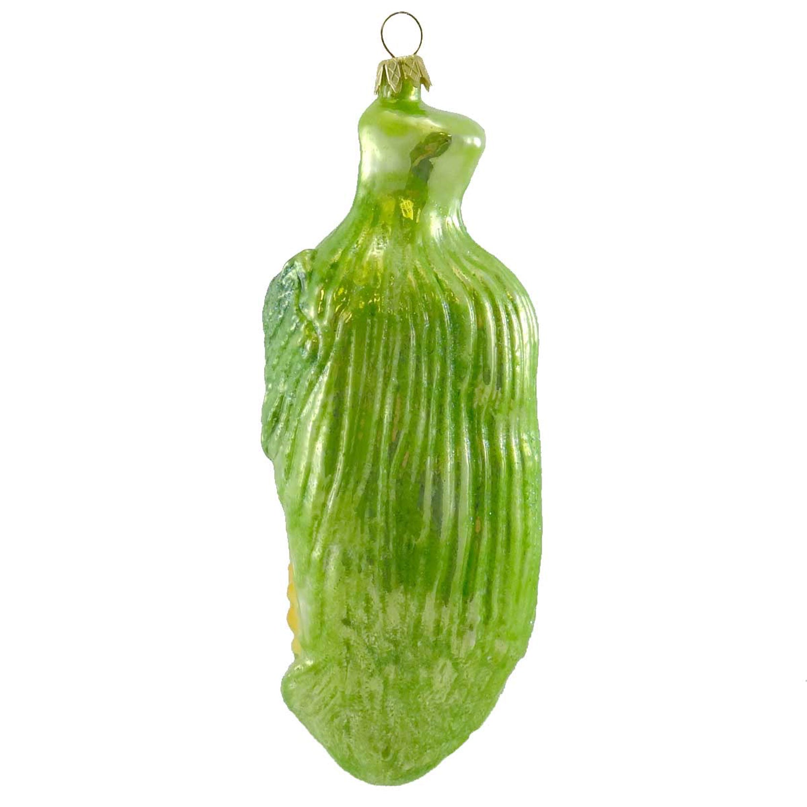 Holiday Ornament Corn In Husk Blown Glass Ornament Fruit Vegetable Silk ...