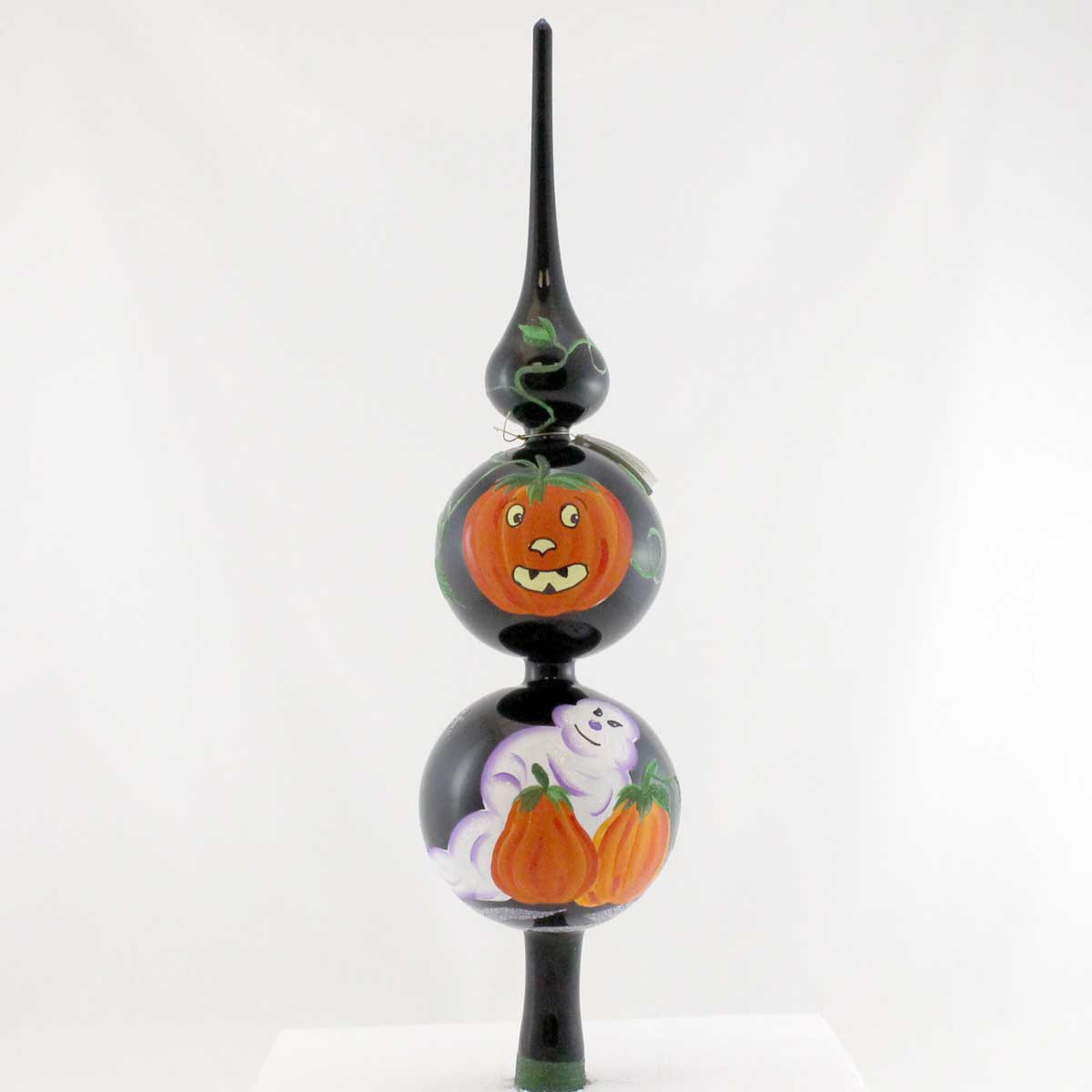 Laved Italian Ornaments Halloween Ghost Pumpkin Finial Glass Italian ...