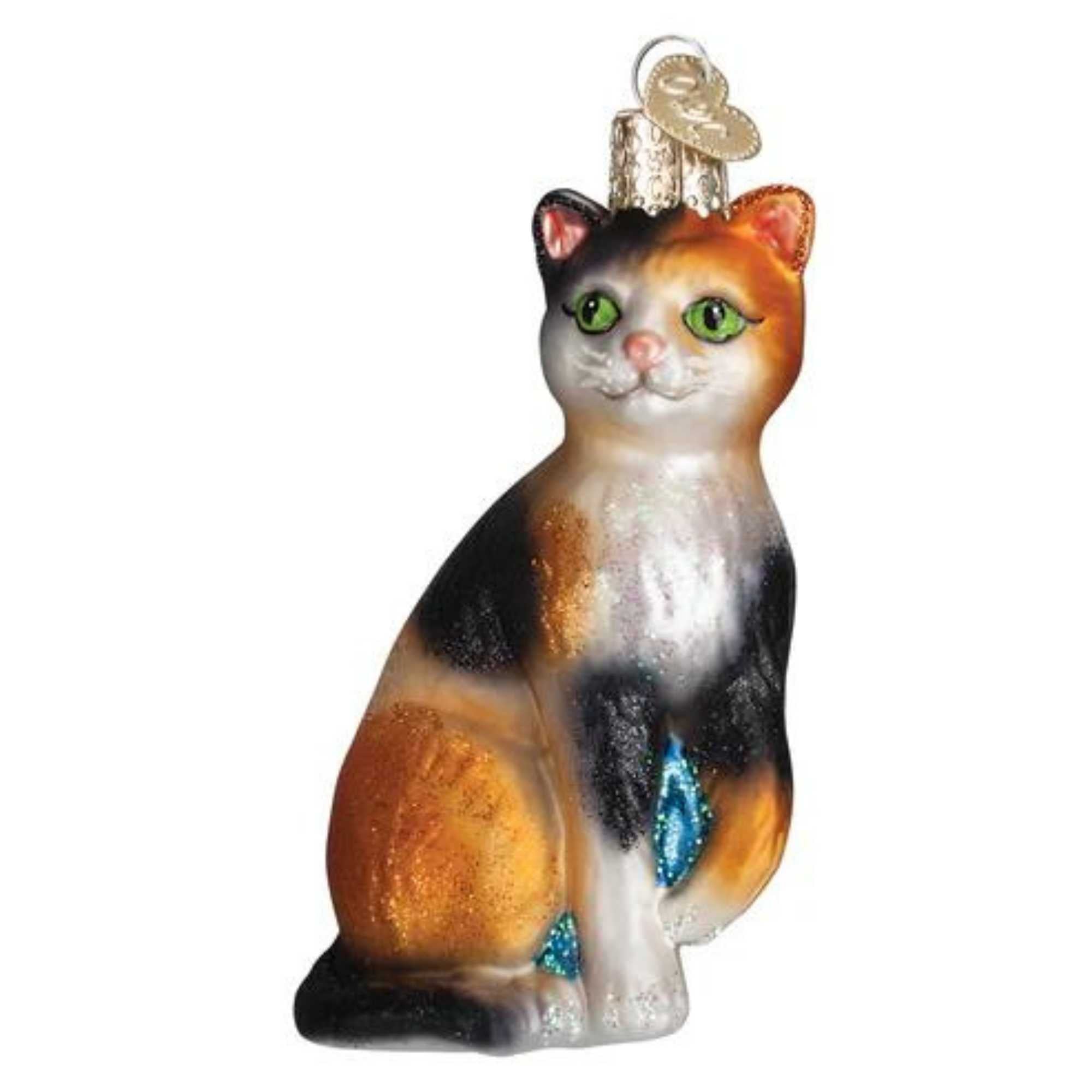 Old World Christmas Calico Cat Glass Affectionate Feline Independent ...
