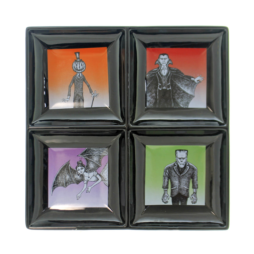 Tabletop Monster Divided Halloween Dish Party Dracula Bat Frankenstein ...