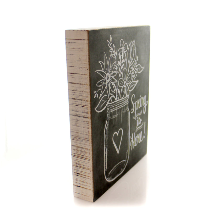 Home Decor Spring Is Here Chalk Sign Wood Flowers Wood Decor 23185 ...