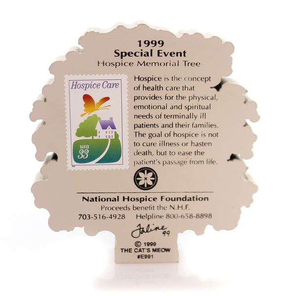 Cat's Meow Village 4.00In Hospice Memorial Tree, Wood, 1999 Event ...