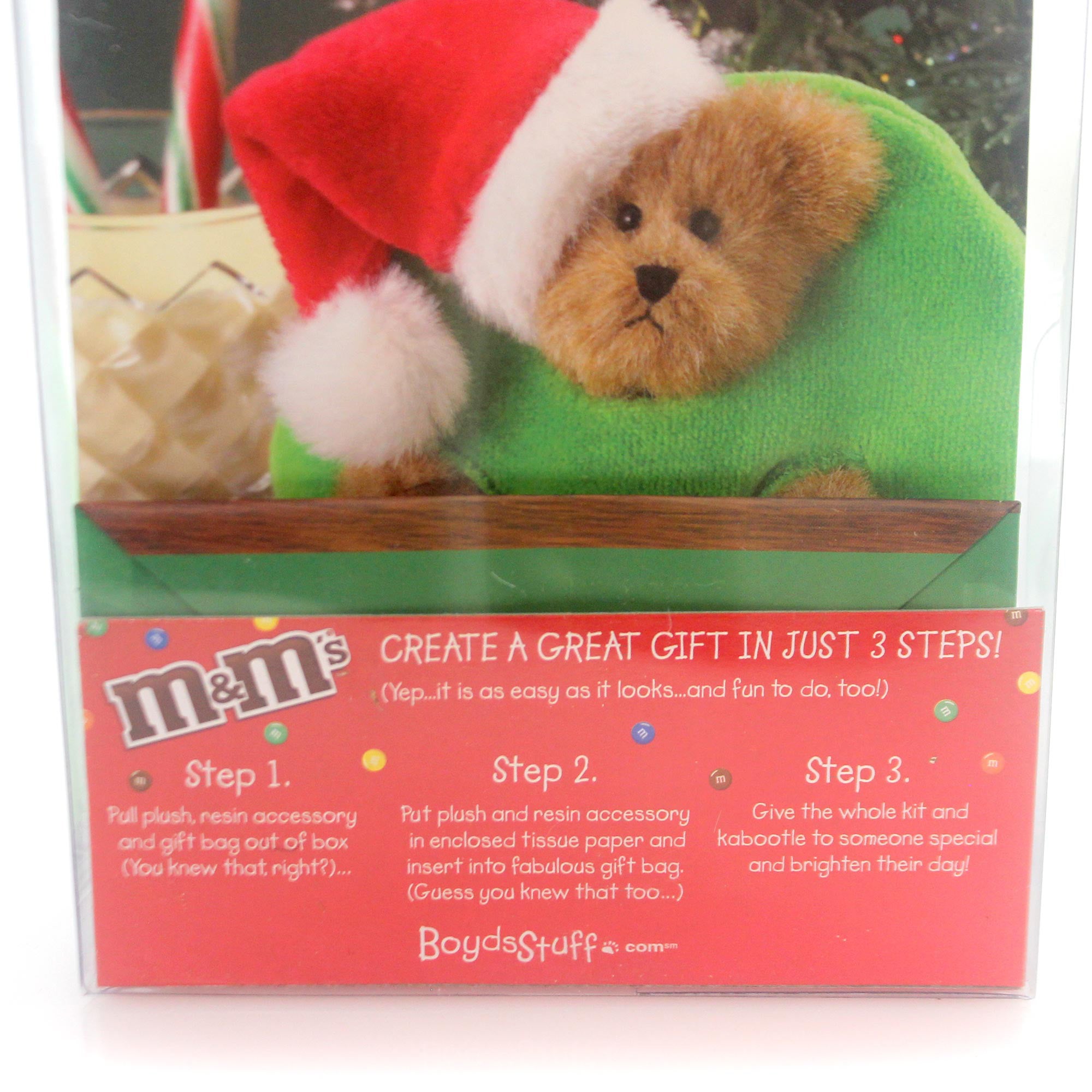 Boyds Bears Plush Lil' Sumptin' Fabric St/3 Green M & M Santa 919064 ...