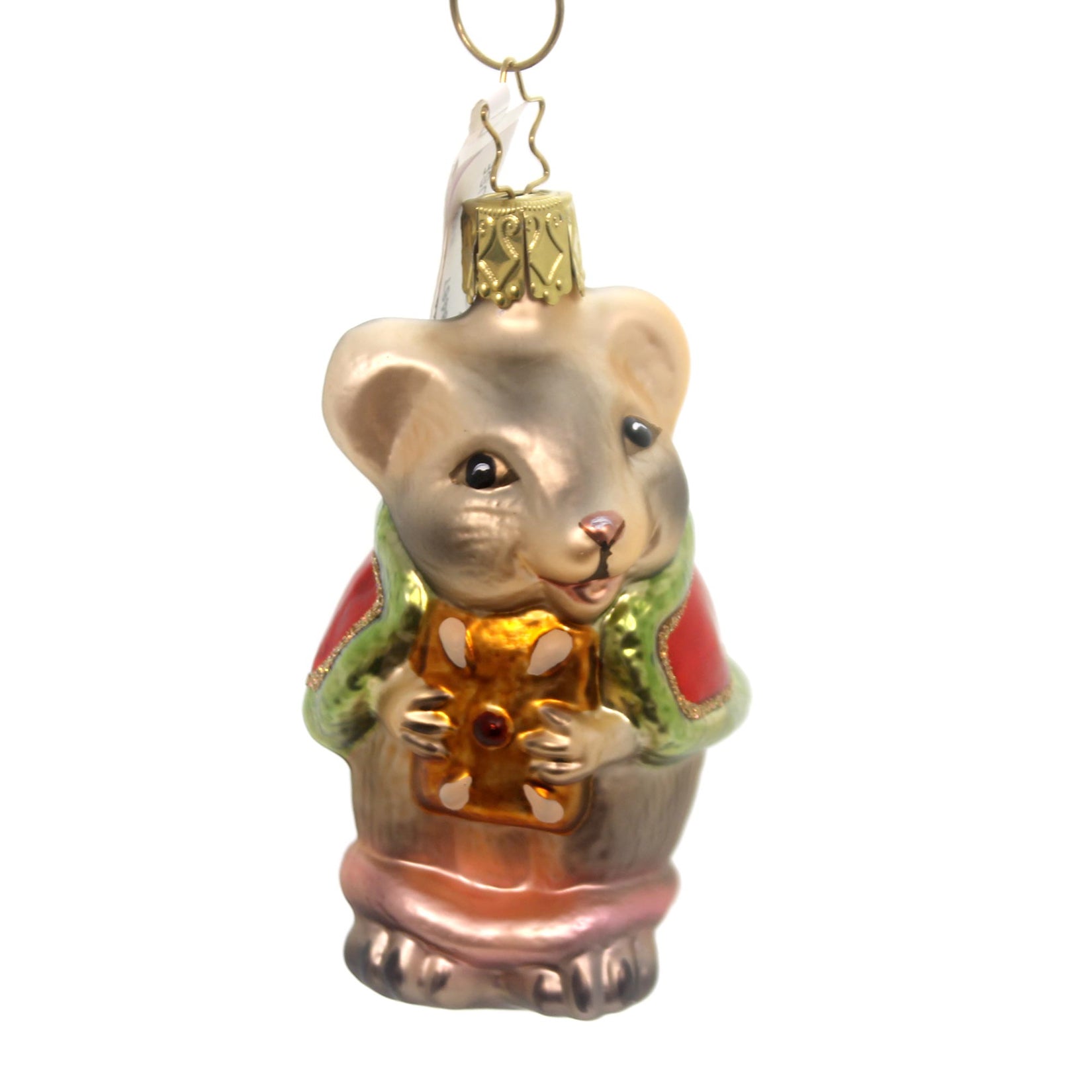 Inge Glas Christmas Mouse Glass Rodant Ornament 1005S016 | SBKGifts.com