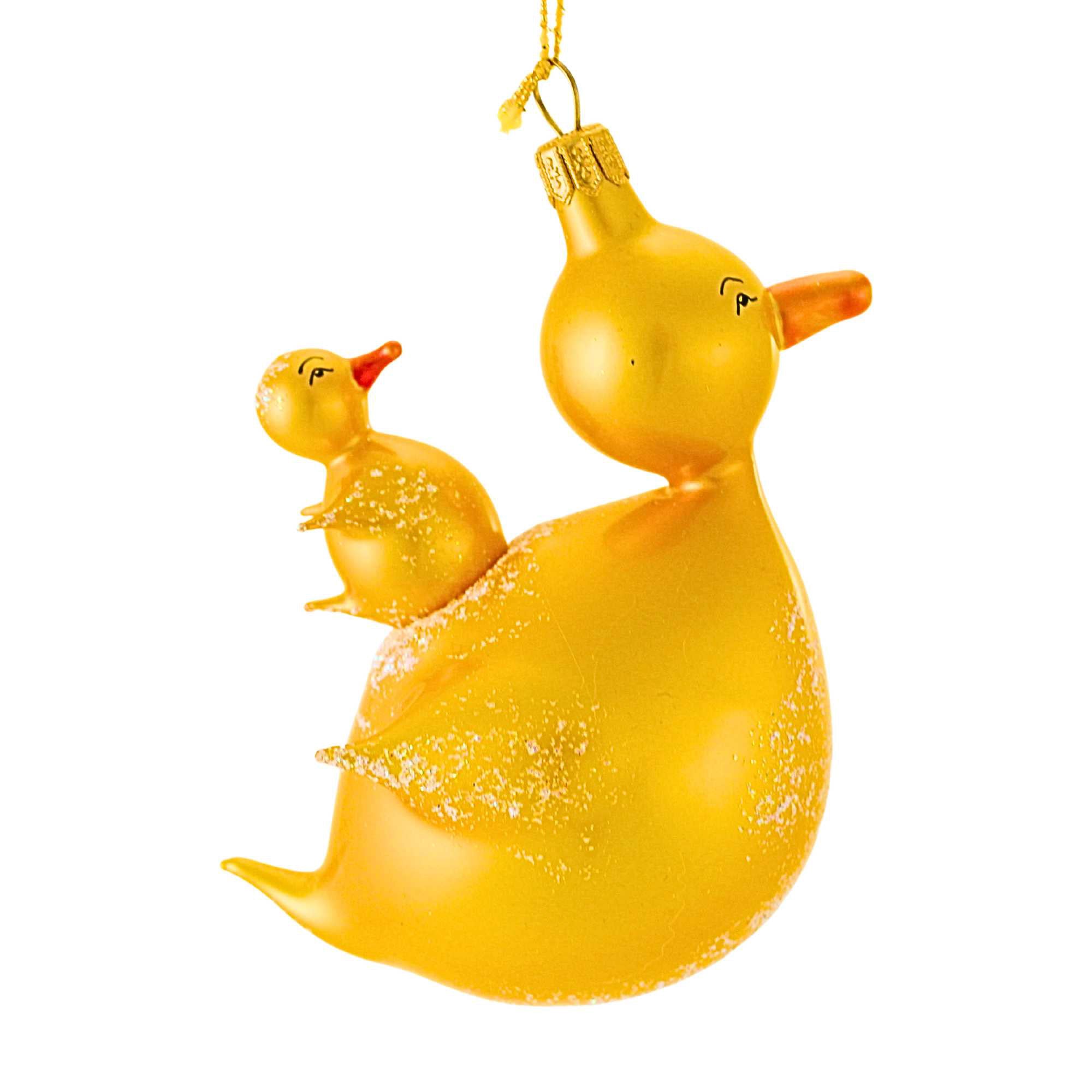 De Carlini Italian Ornaments Duck Boat Duck & Baby Duck - 1 Glass ...