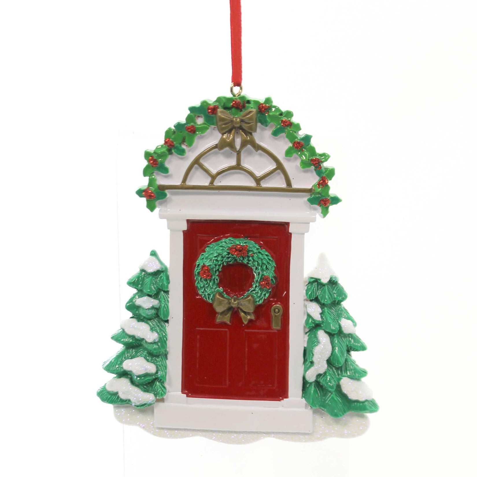 Holiday Ornaments Red Door Polyresin Christmas House Rm17 | SBKGifts.com