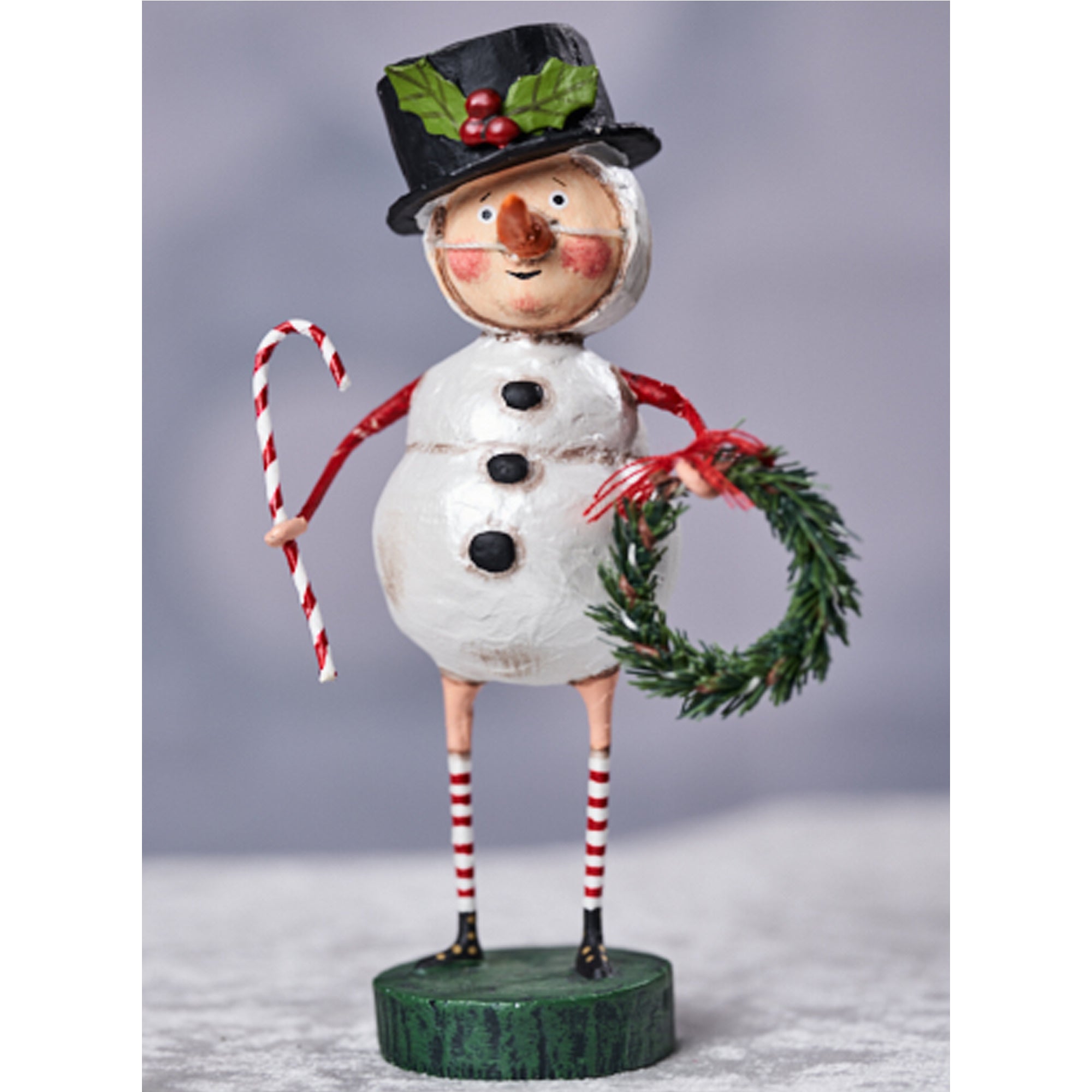 Lori Mitchell Chilly Willy Polyresin Candy Cane Wreath Snowman 11057 ...