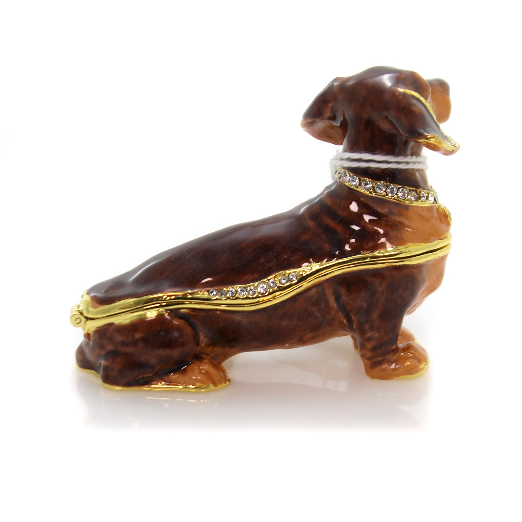 Hinged Trinket Box Dachshund Enameled Box Metal Devoted Short Legged ...