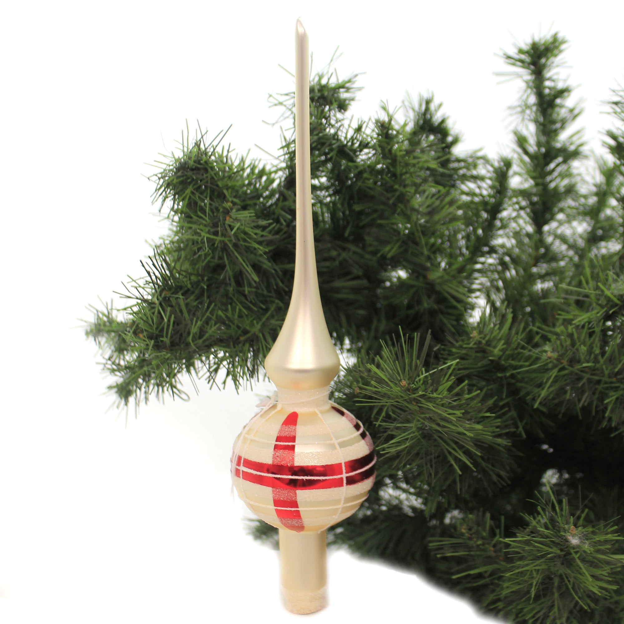 Tree Topper Finial Tartan Finial Glass Tree Topper Christmas Fin988 ...