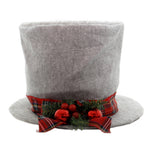 Christmas Gray Top Hat Tree Topper Fabric Plaid Ribbon 9733834 ...