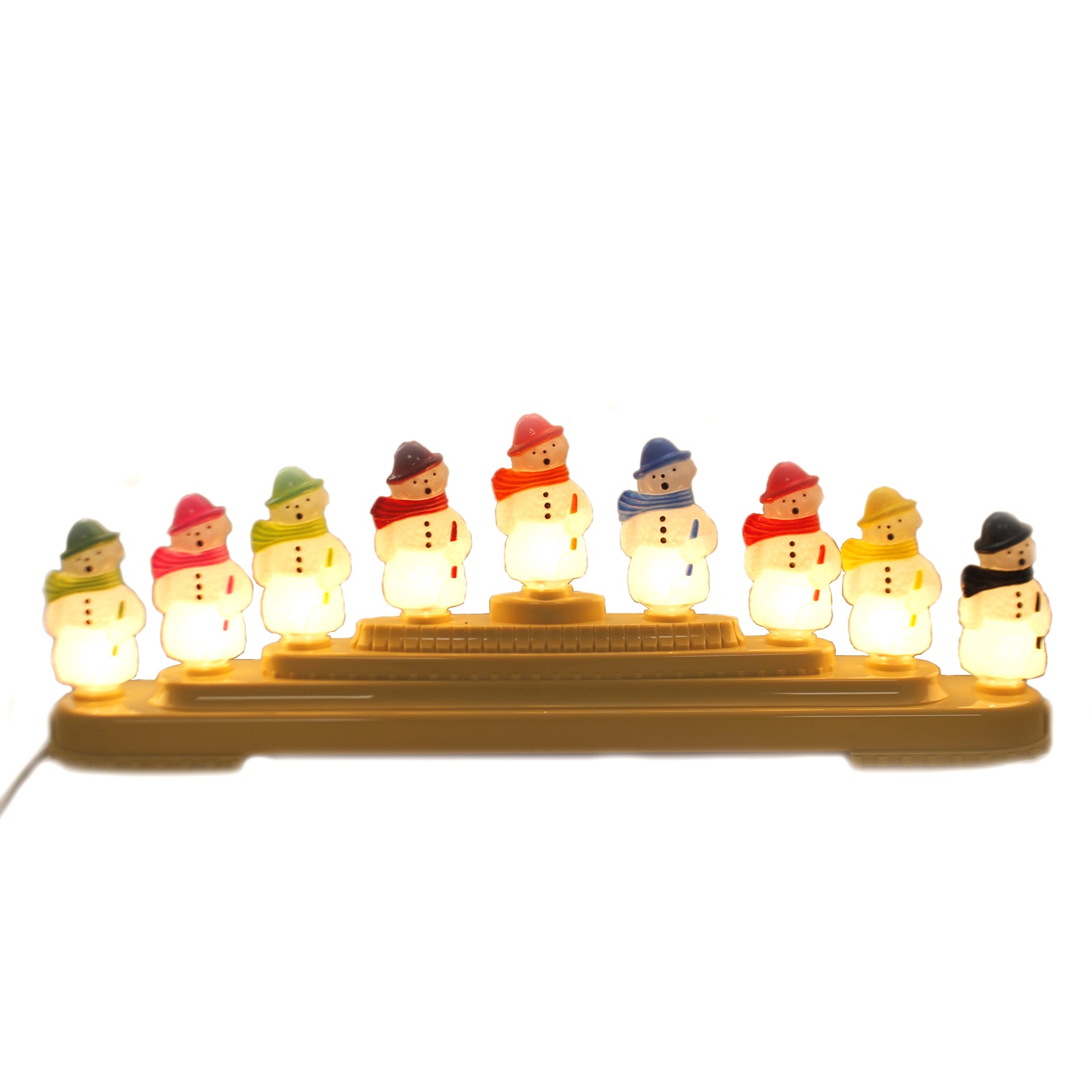 Shiny Brite Snowman Candolier Plastic Electric 9 Lights Christmas ...