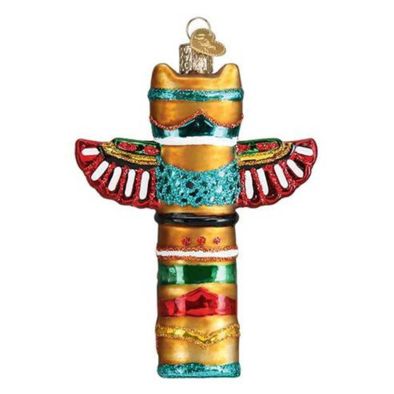 Old World Christmas Totem Pole Glass Native Americans 36252 | SBKGifts.com