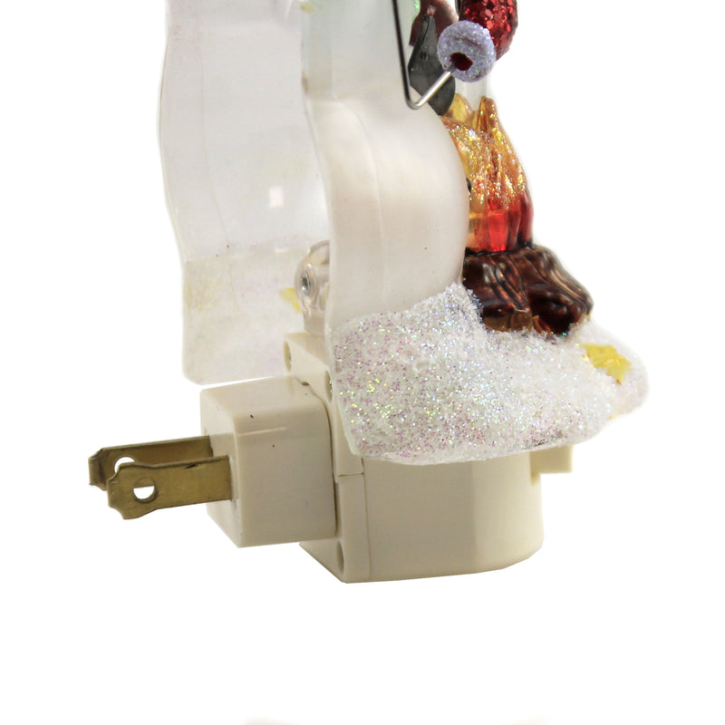 Christmas Snowman Couple Night Light Plastic Smores Fire Flickers ...