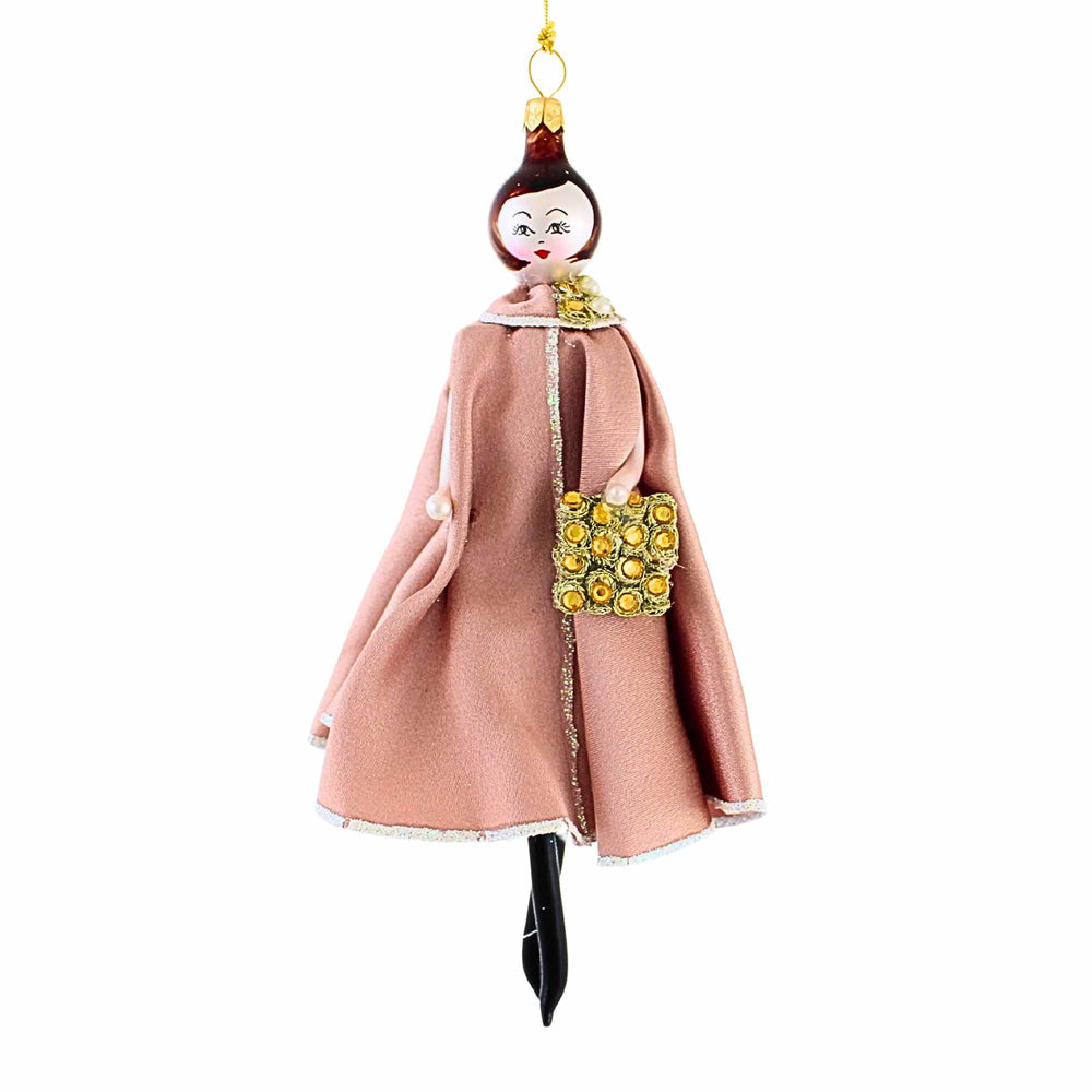 De Carlini Italian Ornaments 7.00In Lady In Pink Cape, Glass, Fashion ...