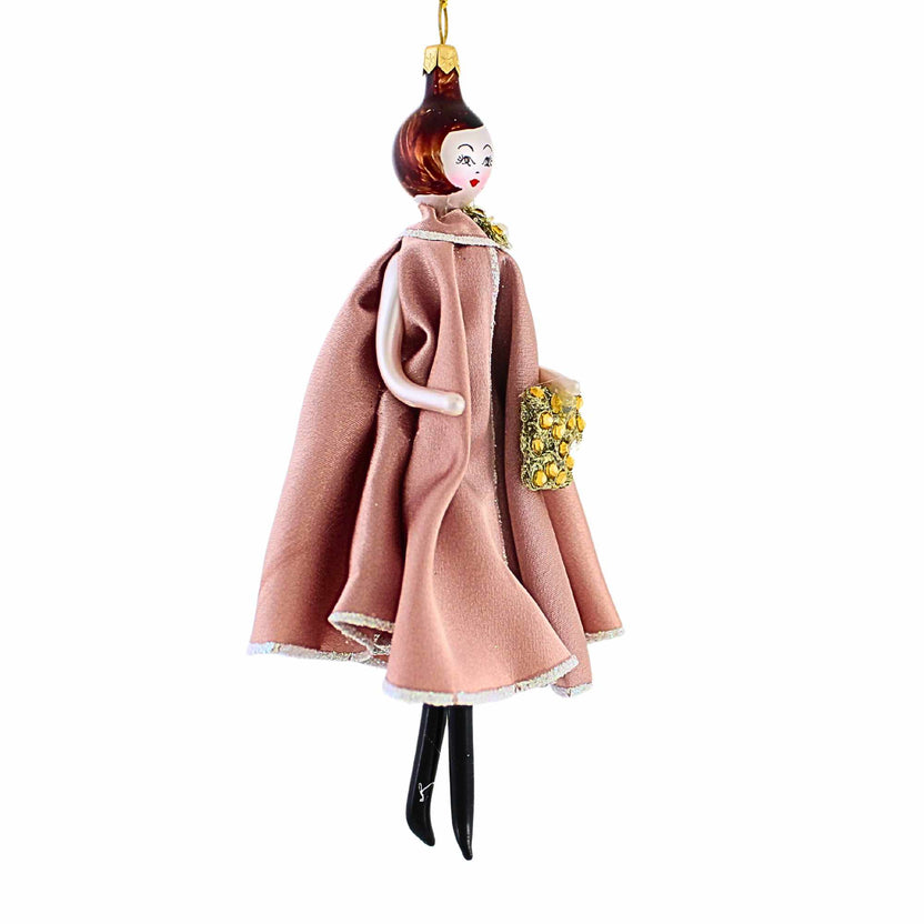 De Carlini Italian Ornaments 7.00In Lady In Pink Cape, Glass, Fashion ...