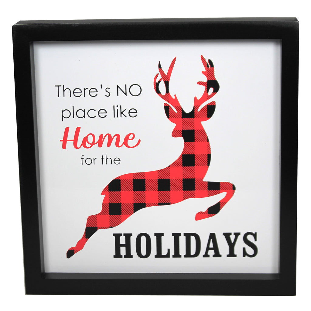 Christmas Buffalo Plaid Sign Metal Plaque Holidays | SBKGifts.com