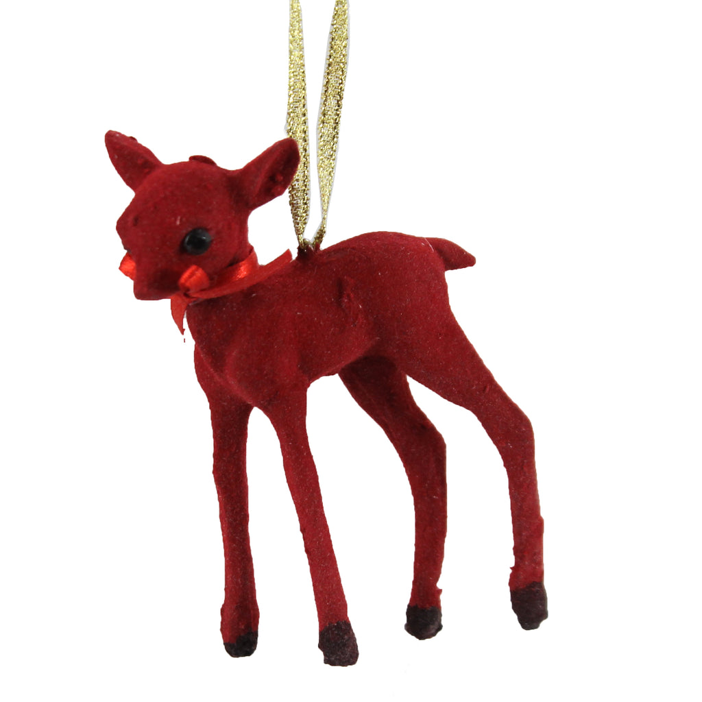 Christmas Fawn Ornament Polyresin Retro Vingage-Like | SBKGifts.com