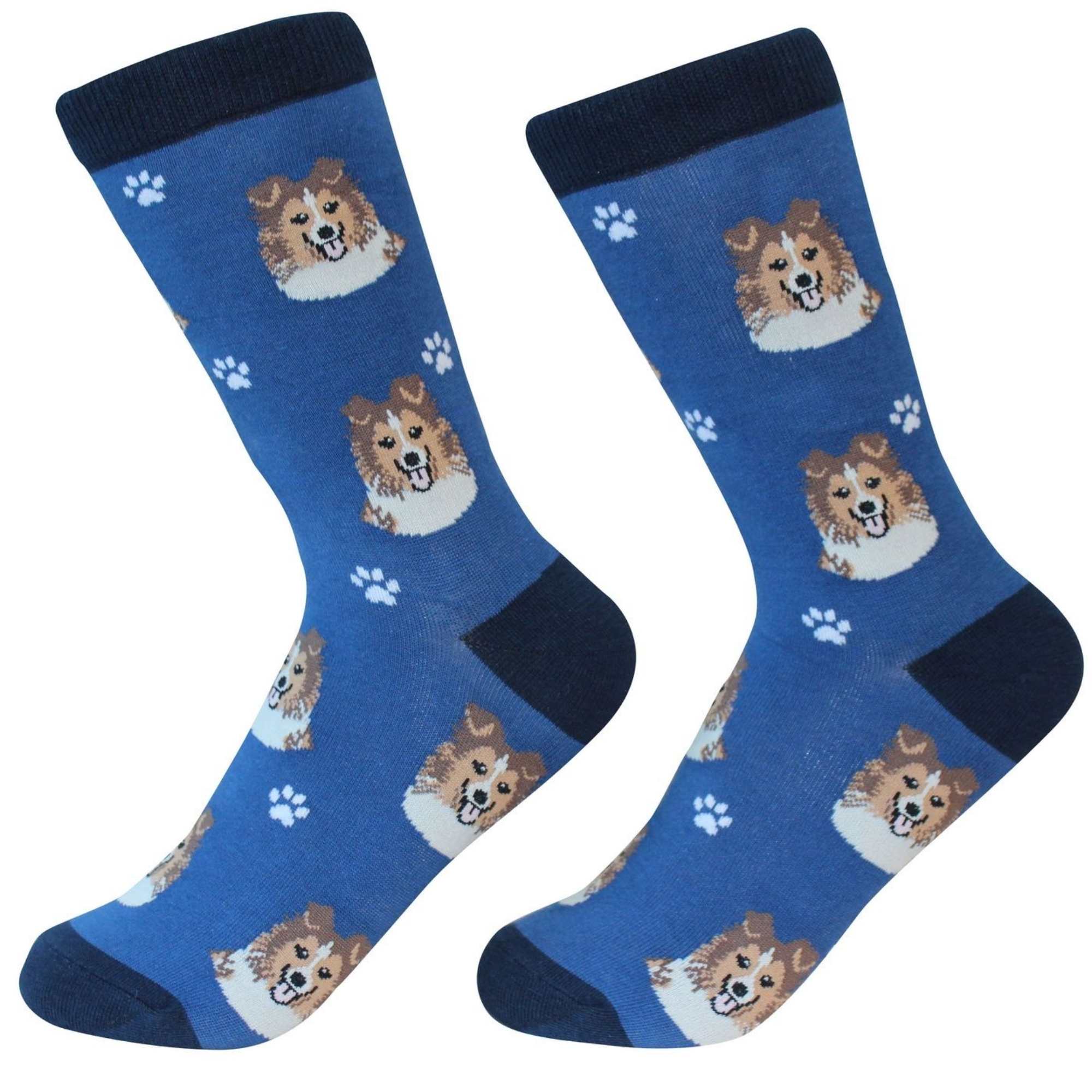 Sheltie Socks - One Pair Socks 15.25 Inch, Cotton - Premium Quality ...