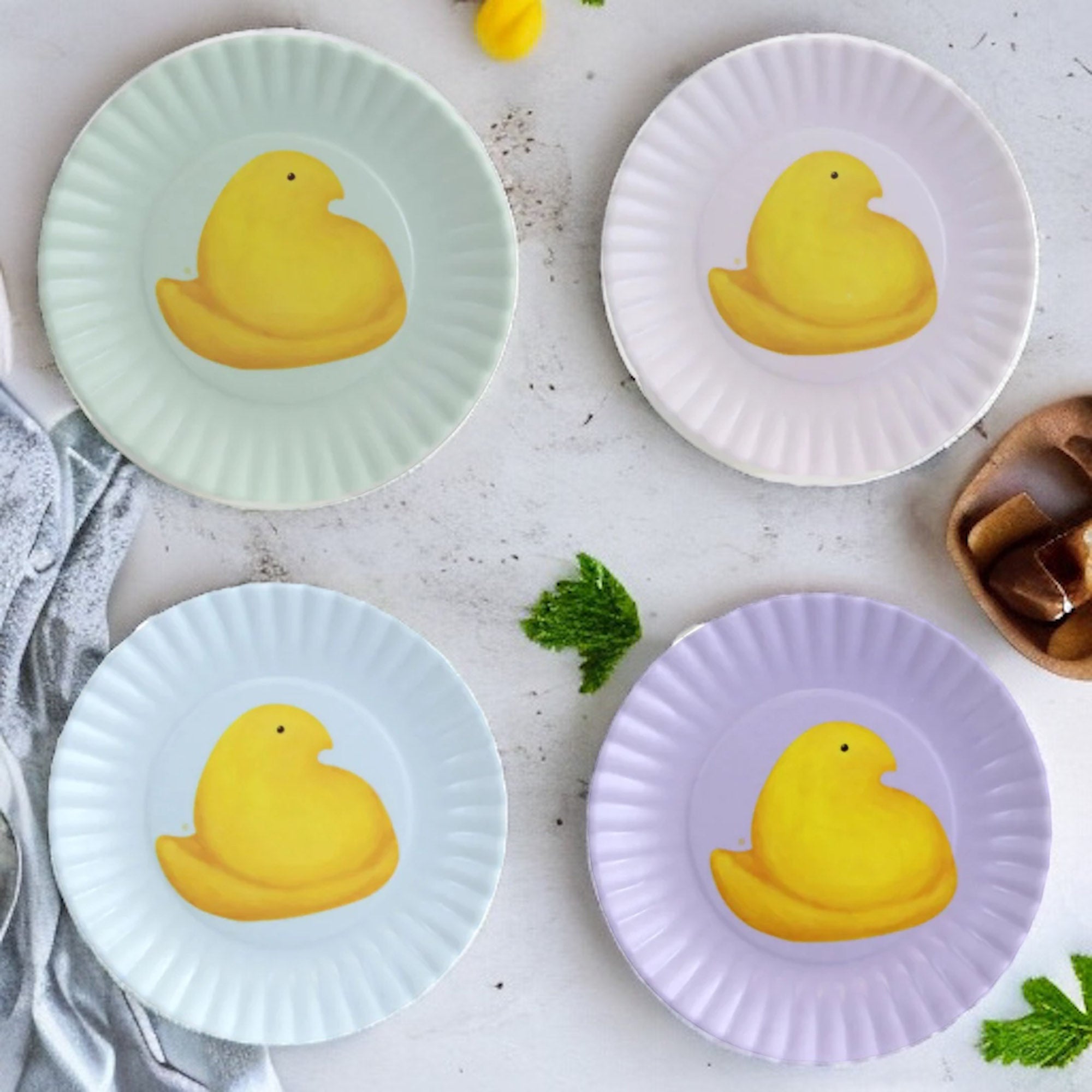 Tabletop Peeps "Paper" Plate Coasters 4 Pc Set Melamine Easter Decor ...
