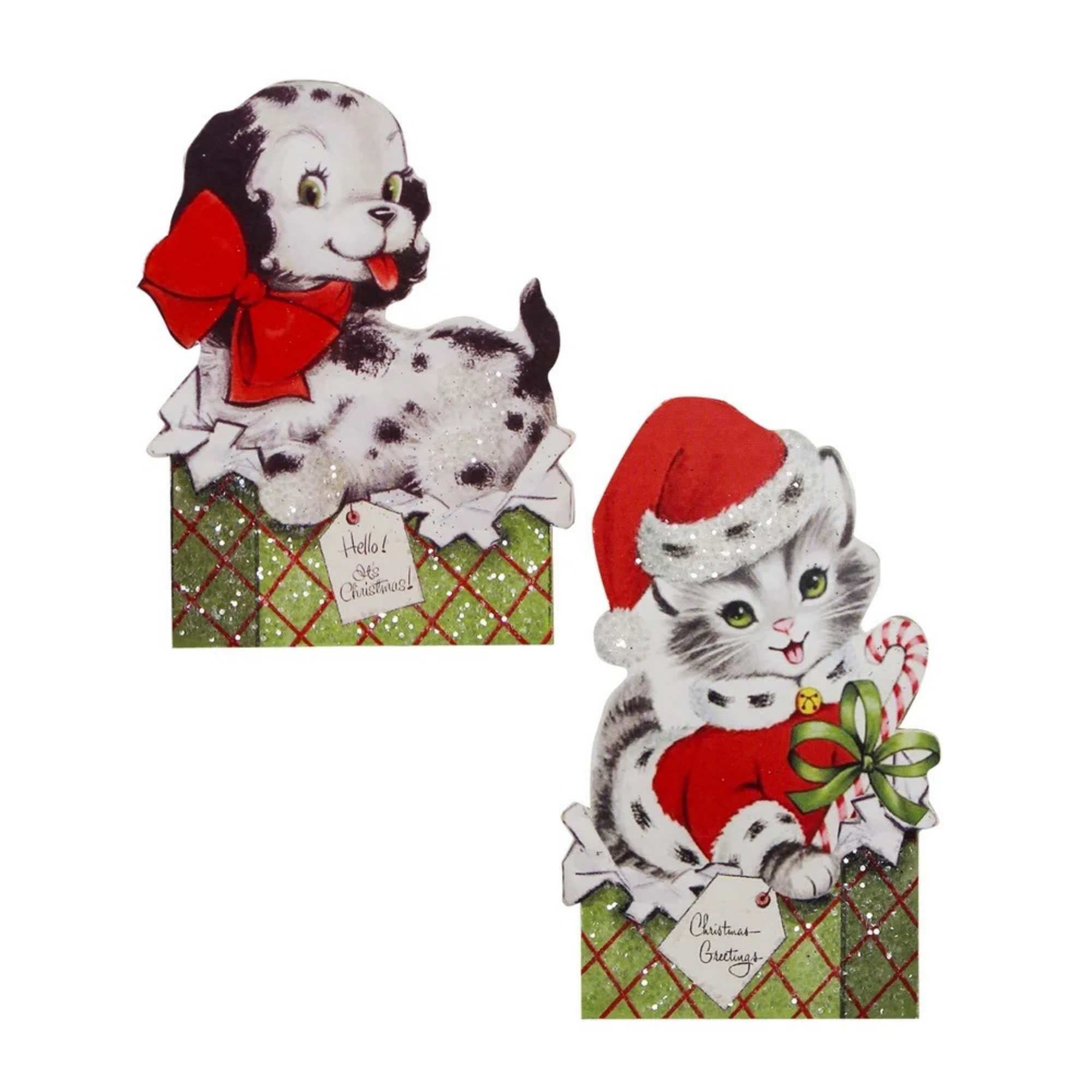 Christmas Furry Friends Dummy Boards Mdf Kitten Puppy Vintage Rl0831 ...