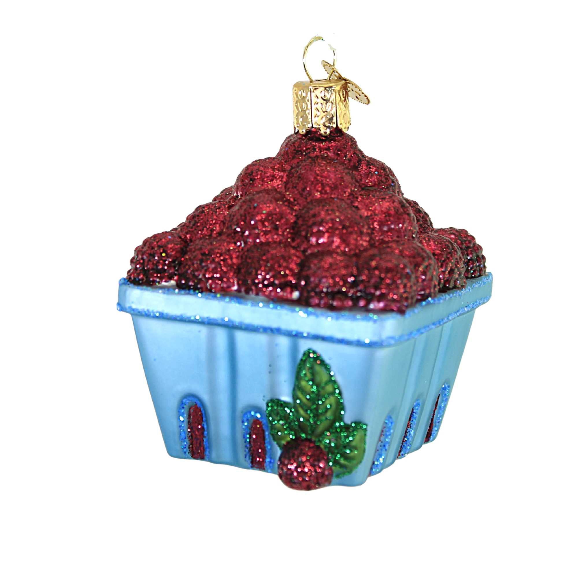 Carton Of Raspberries - One Ornament 3 Inch, Glass - Ornament Fruit ...