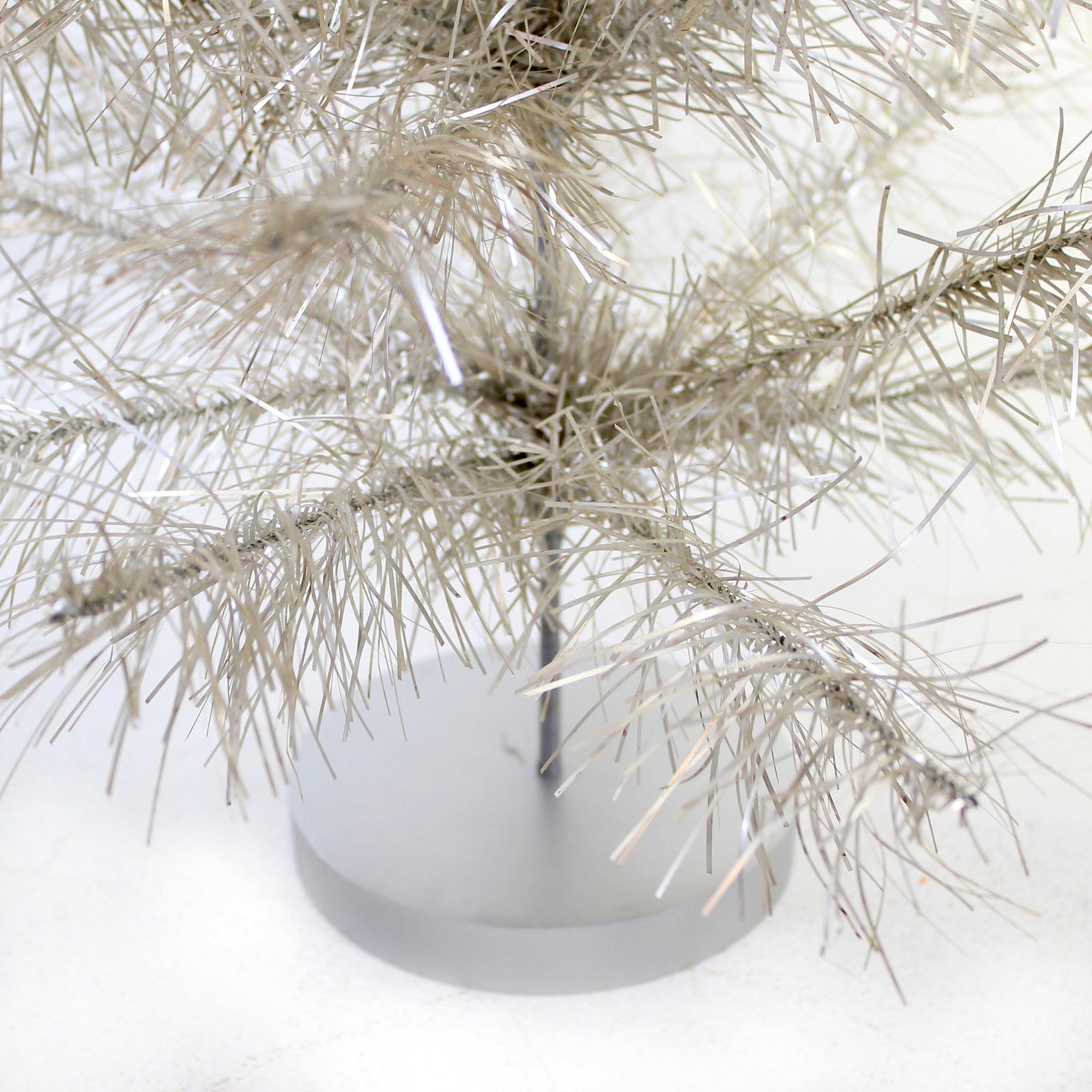 Christmas Silver Mylar Tabletop Tree 3 Ft Elegant Christmas Classic ...
