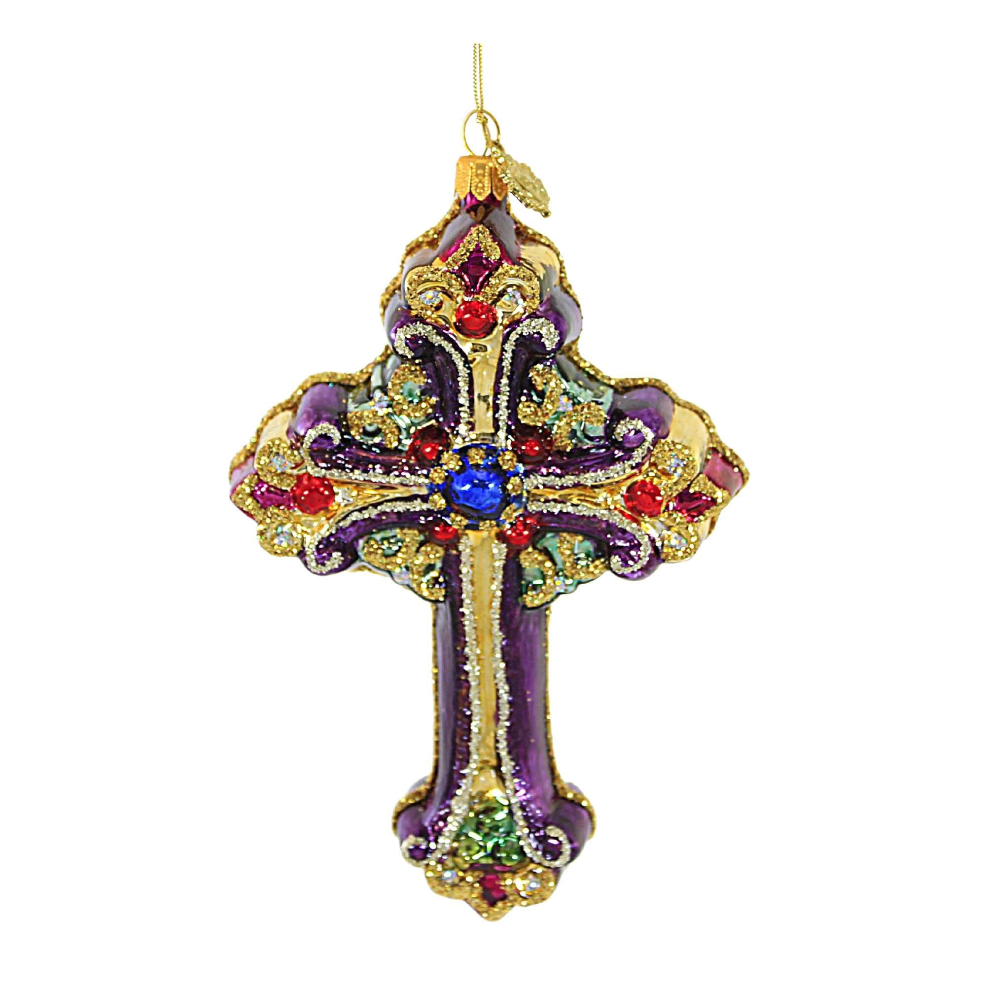 Huras Cross Of Royalty Glass Ornament Papal Easter Lent Dhf726 ...