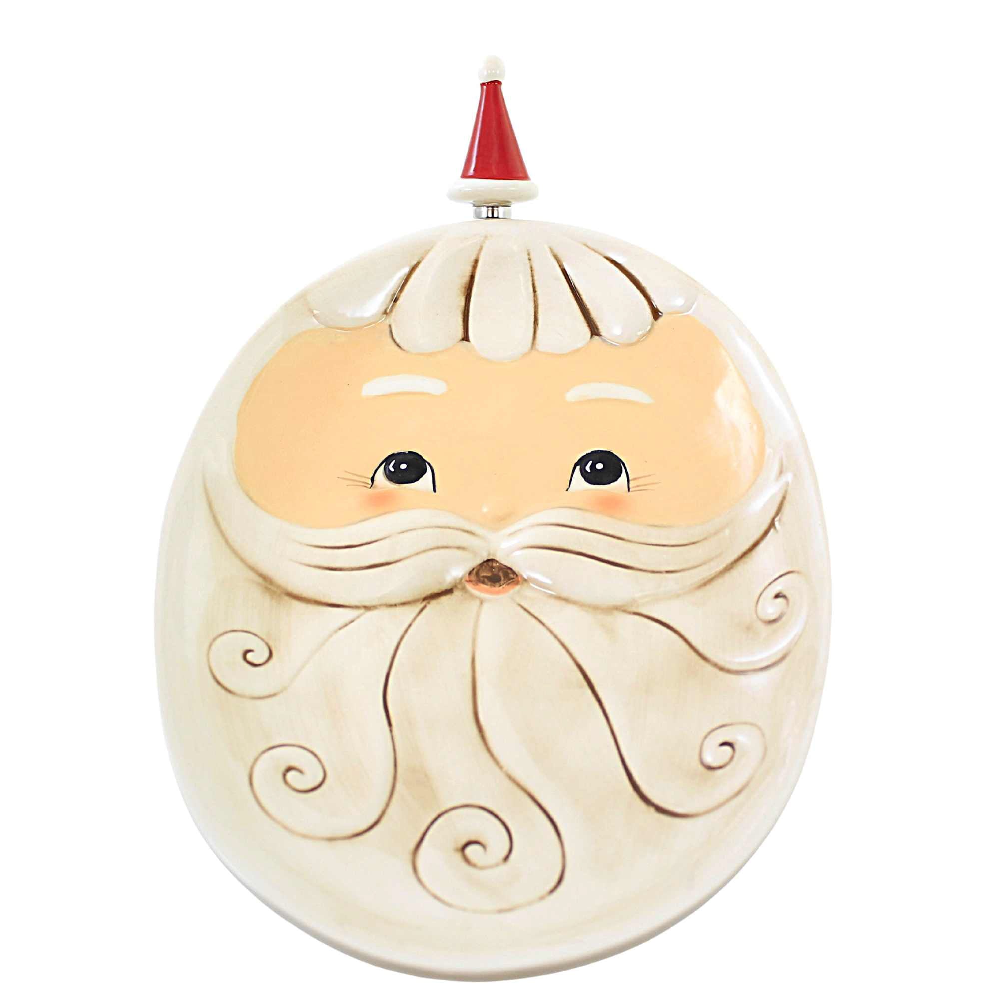 Tabletop Santa Platter W/Hat Spreader Dolomite Christmas Johanna Parker ...