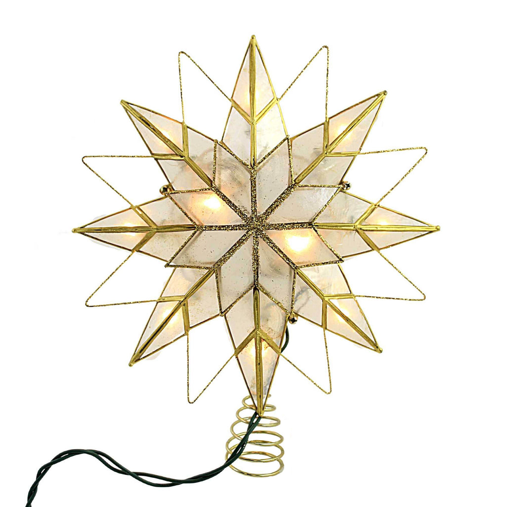Kurt S. Adler 10.50In Capiz Star Tree Topper, Plastic, Illuminated ...