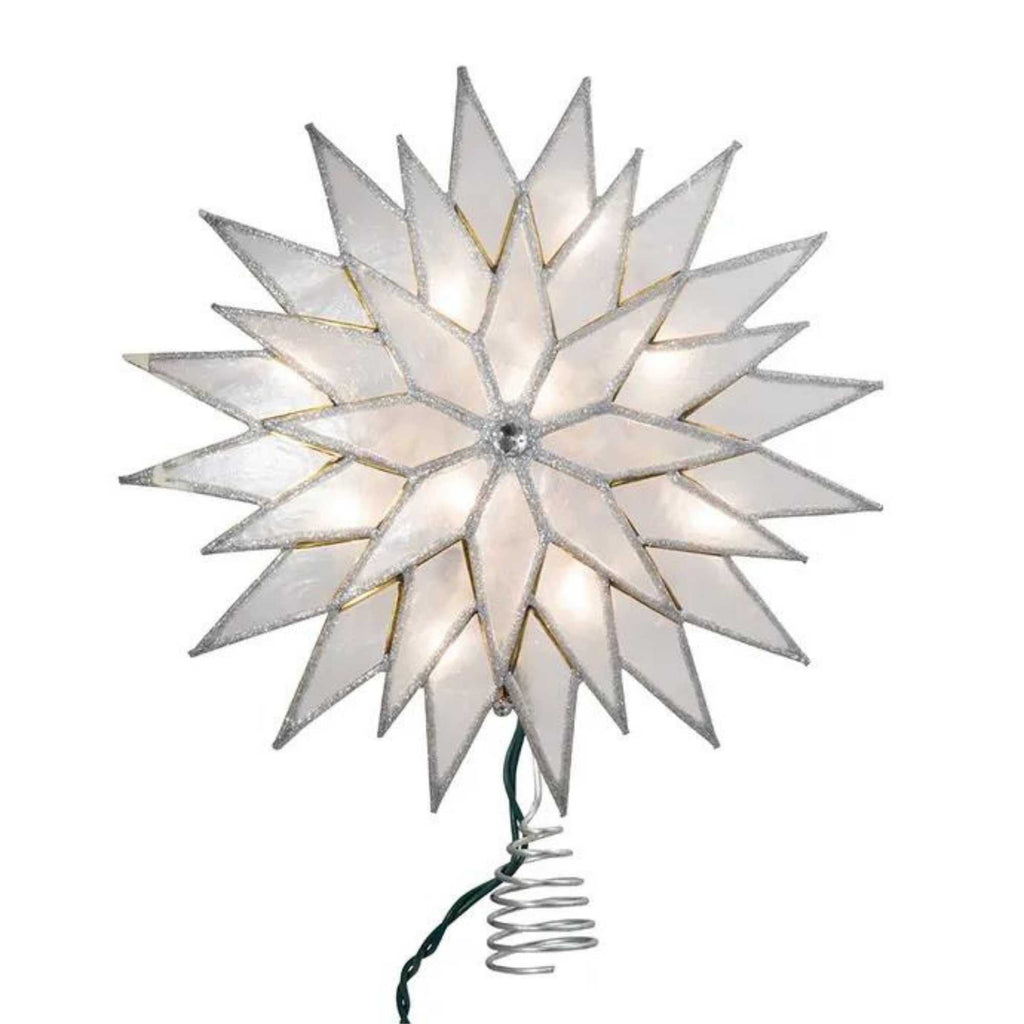 Tree Topper Finial Sunburst Capiz Tree Topper Illuminated Christmas ...