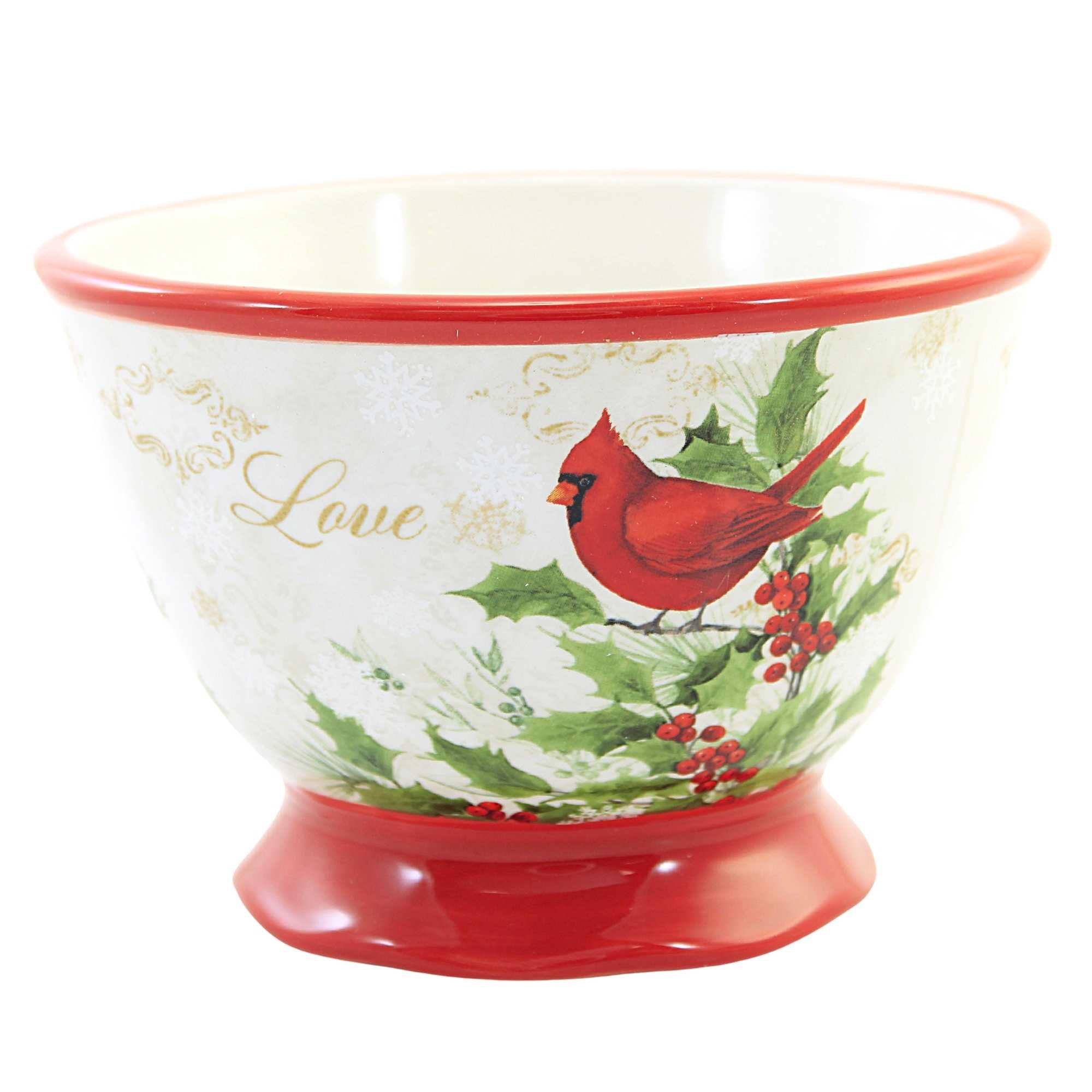 Tabletop Winters Medley Bowls Set / 4 Christmas Cardinal Soup Ivy 28988 ...