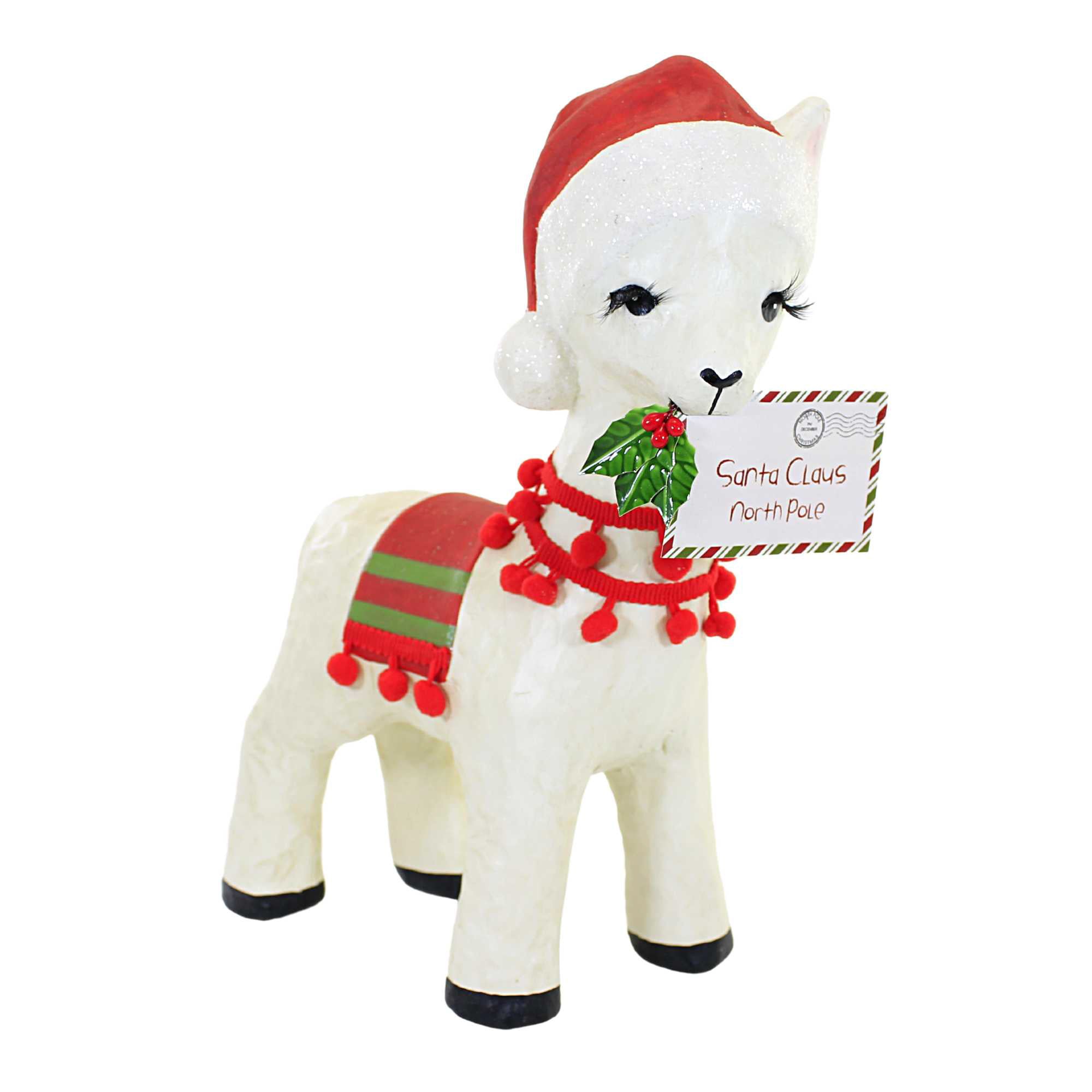 Christmas Christmas Llama Paper Mache Santa Claus North Pole Tj1315 ...