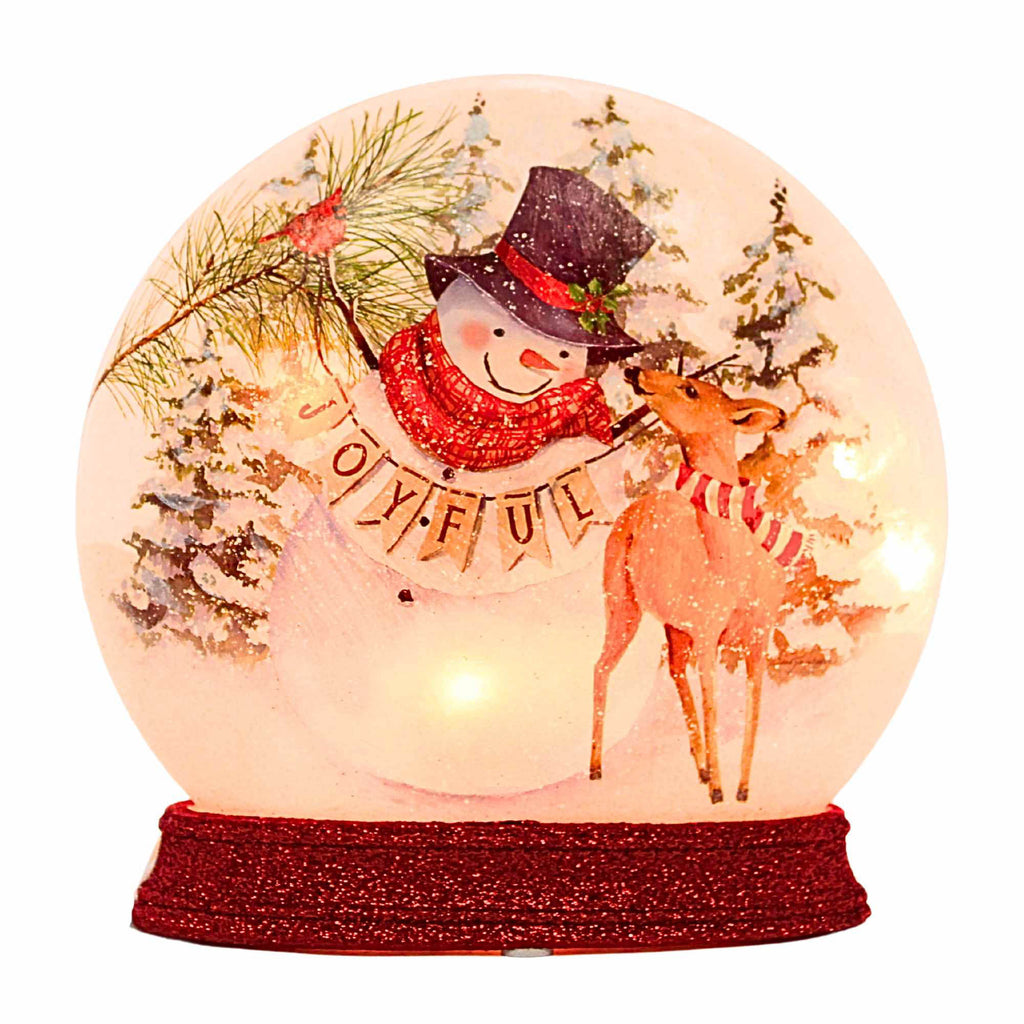 Stony Creek 7.00In Joyful Winter Round Orb, Glass, Electric Christmas ...