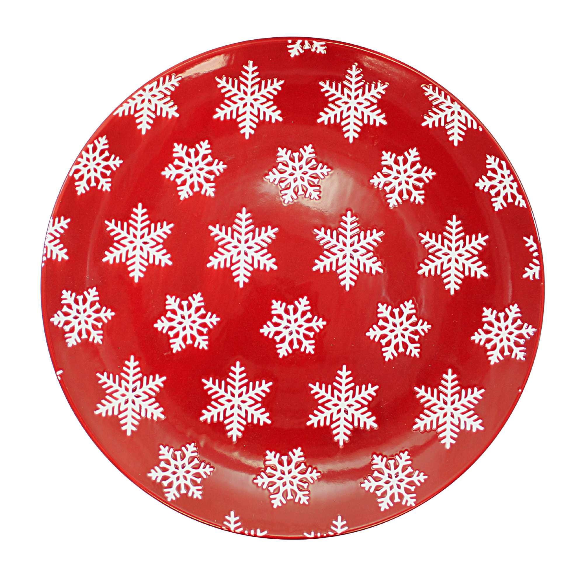 Tabletop Snowflake Dinner Plate Stoneware Christmas Winter 107108 ...