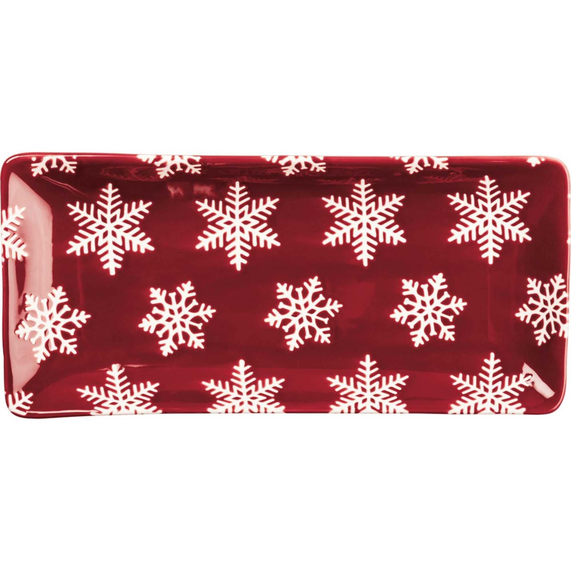 Tabletop Snowflake Rectangle Platter Stoneware Christmas Celebrate ...
