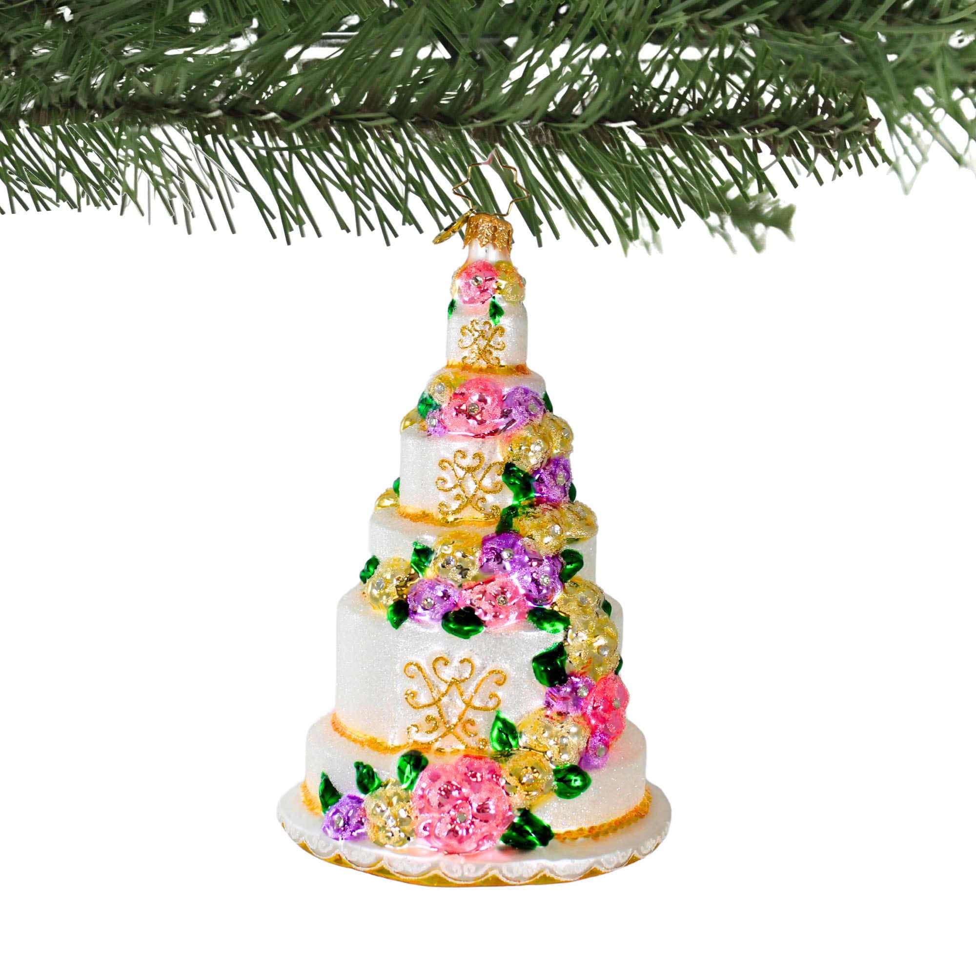 Christopher Radko Six-Tier Celebration Wedding Cake Ornament Christmas ...