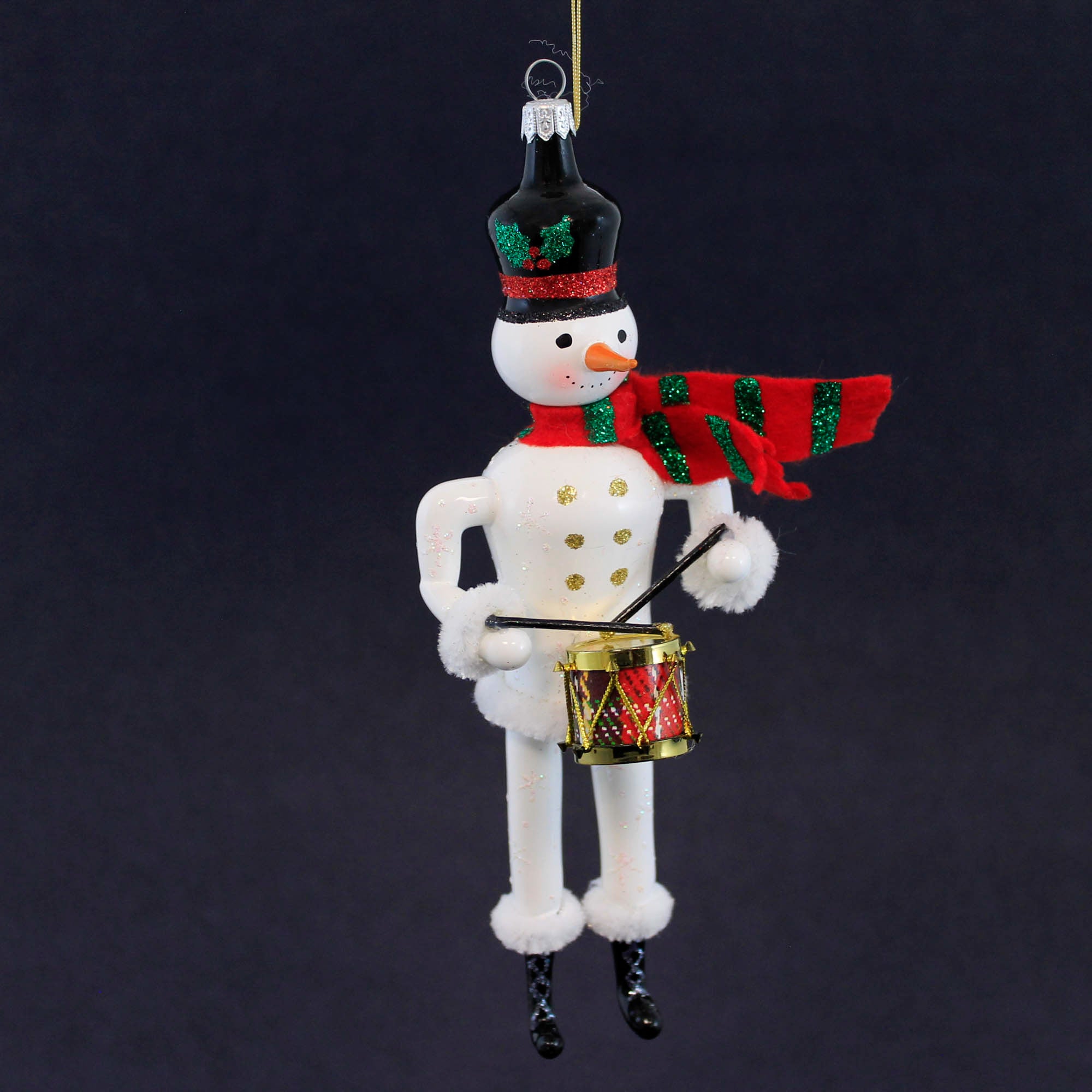 Preorder De Carlini 24 Drumming Snowman - 1 Glass Ornament Inch ...