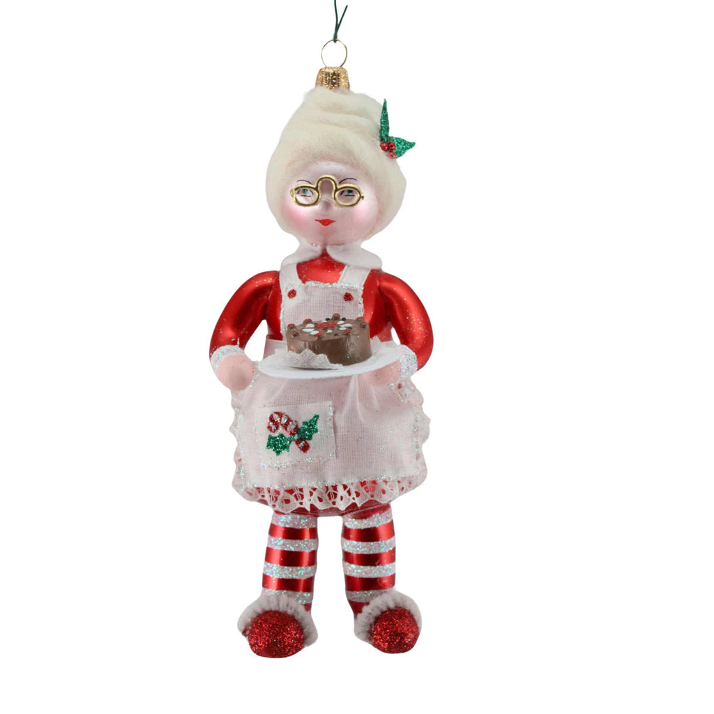 De Carlini Italian Ornaments 7.50In Baking Mrs. Claus, Glass, Mgd ...