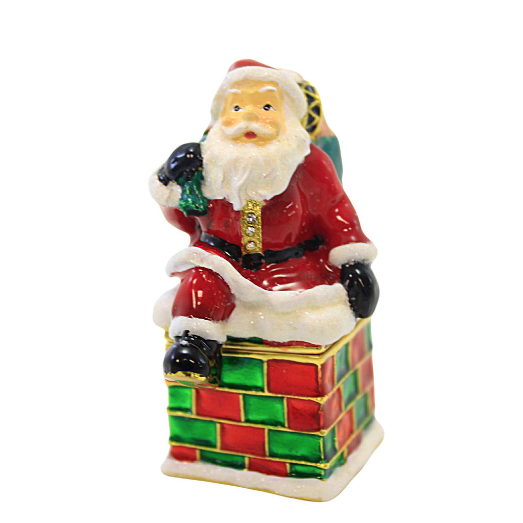Kubla Craft Santa In Chimney Box - One Hinged Box 2.5 Inch, Metal ...