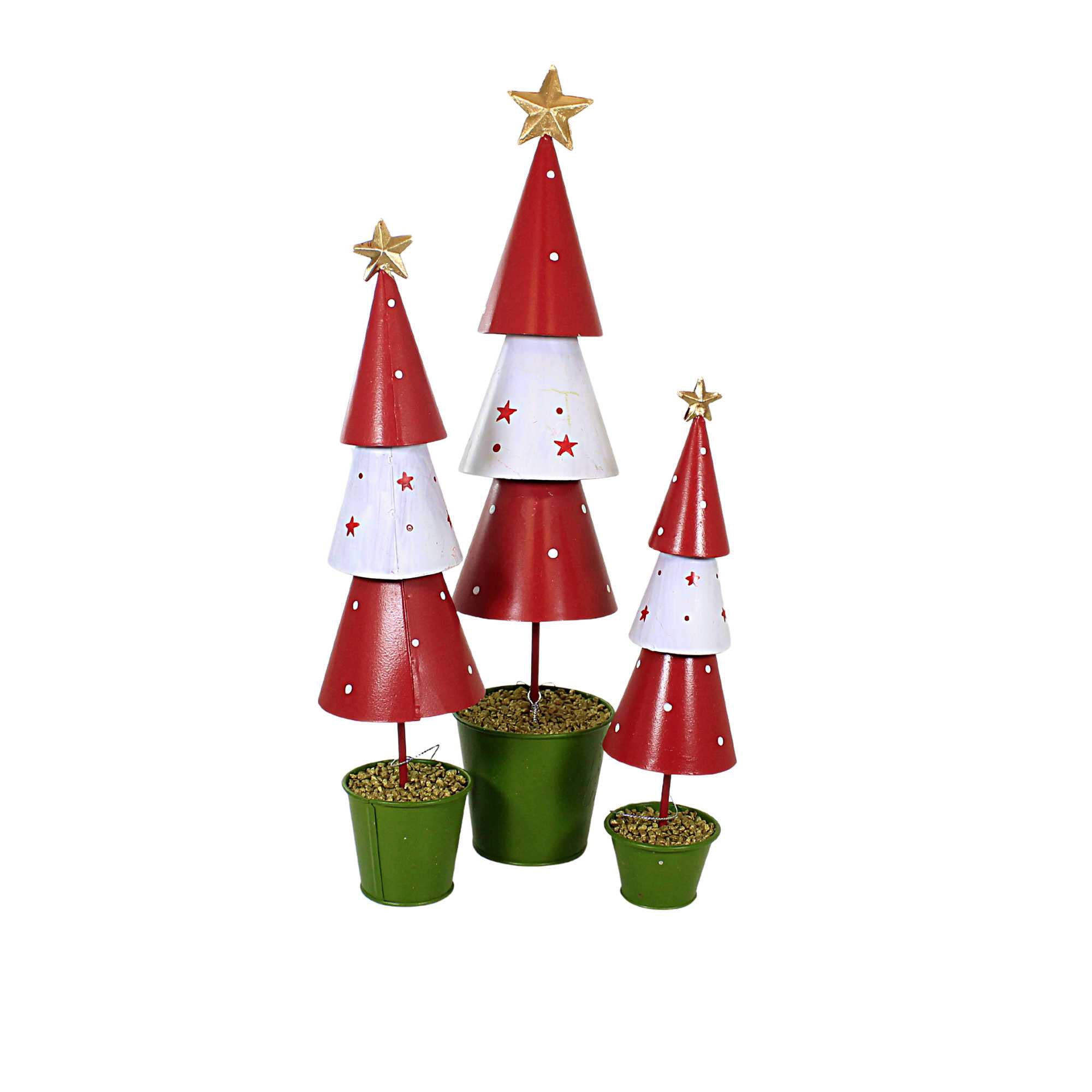 Ganz Three Tiered Metal Trees - Three Trees 14.5 Inch, Metal - Stripes ...