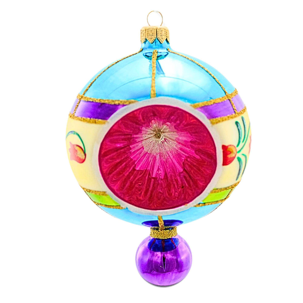 Metzler Bros. 5.75In Yellow Nostalgia Bauble, Glass, 9337600 | SBKGifts.com
