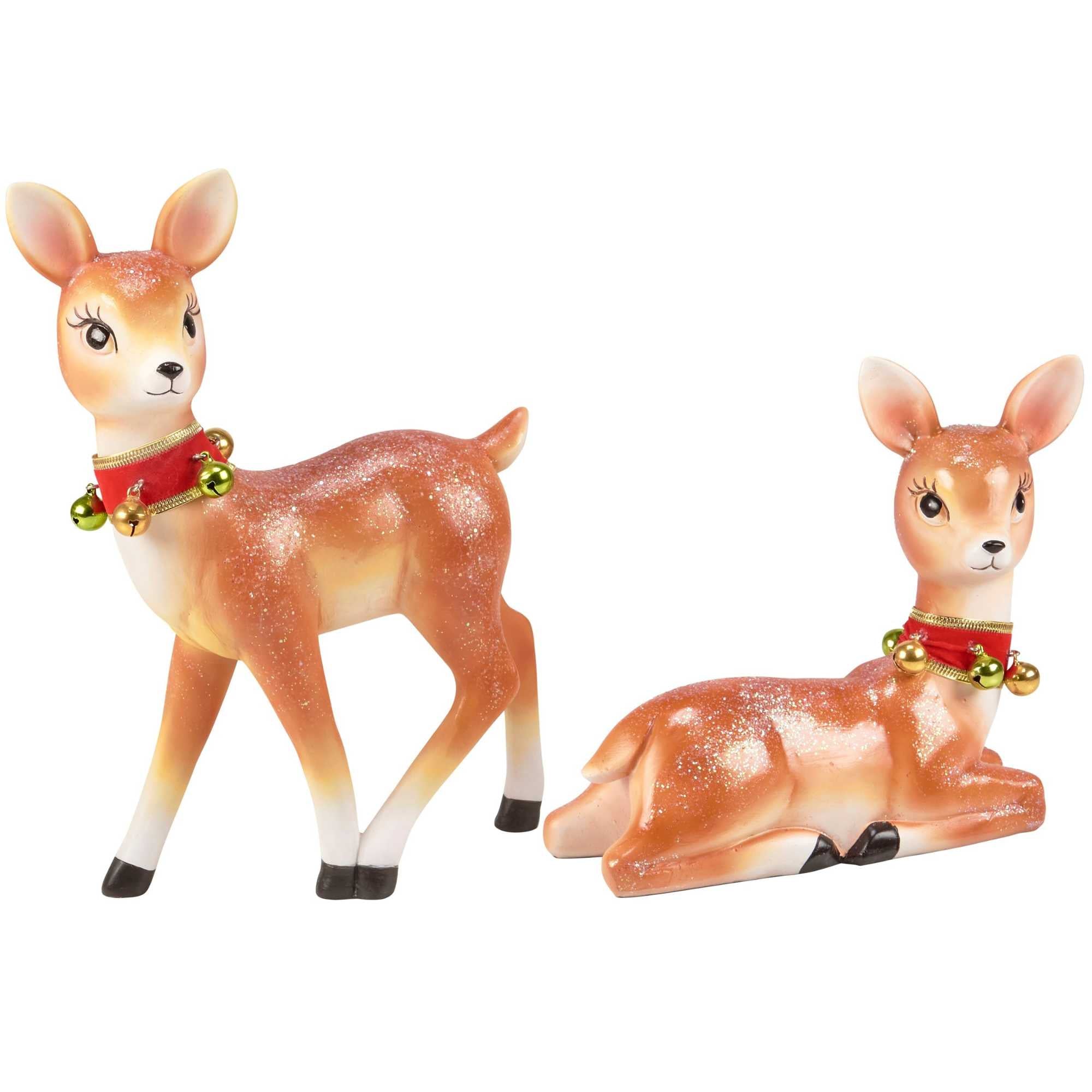 Primitives By Kathy 10.50In Christmas Deer Figurine Set, Polyresin ...