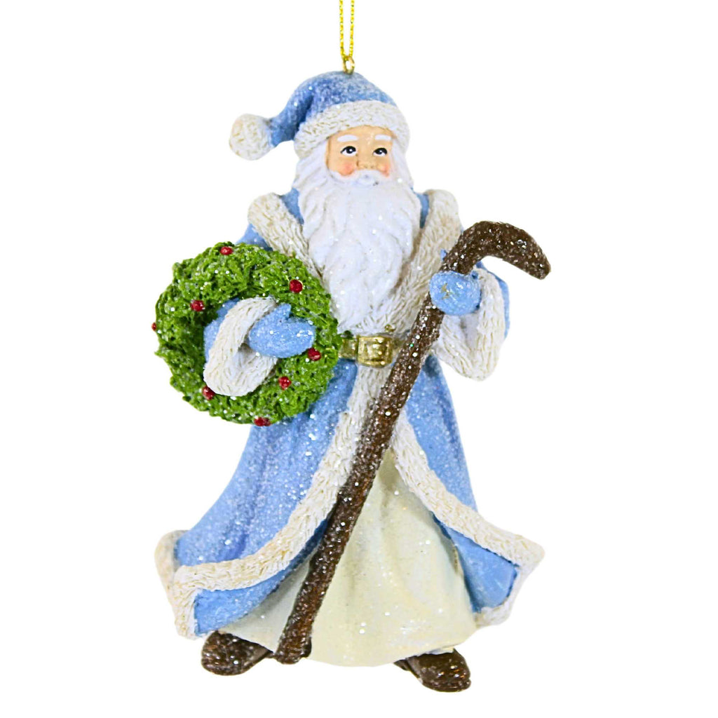 Roman 5.00In Blue Santa, Polyresin, Staff Wreath Tree Book | SBKGifts.com