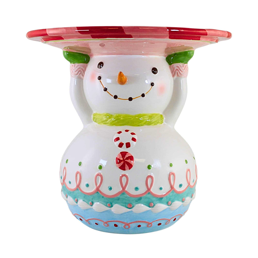 December Diamonds 11.25In Snowman Holiday Server Stand, Ceramic ...